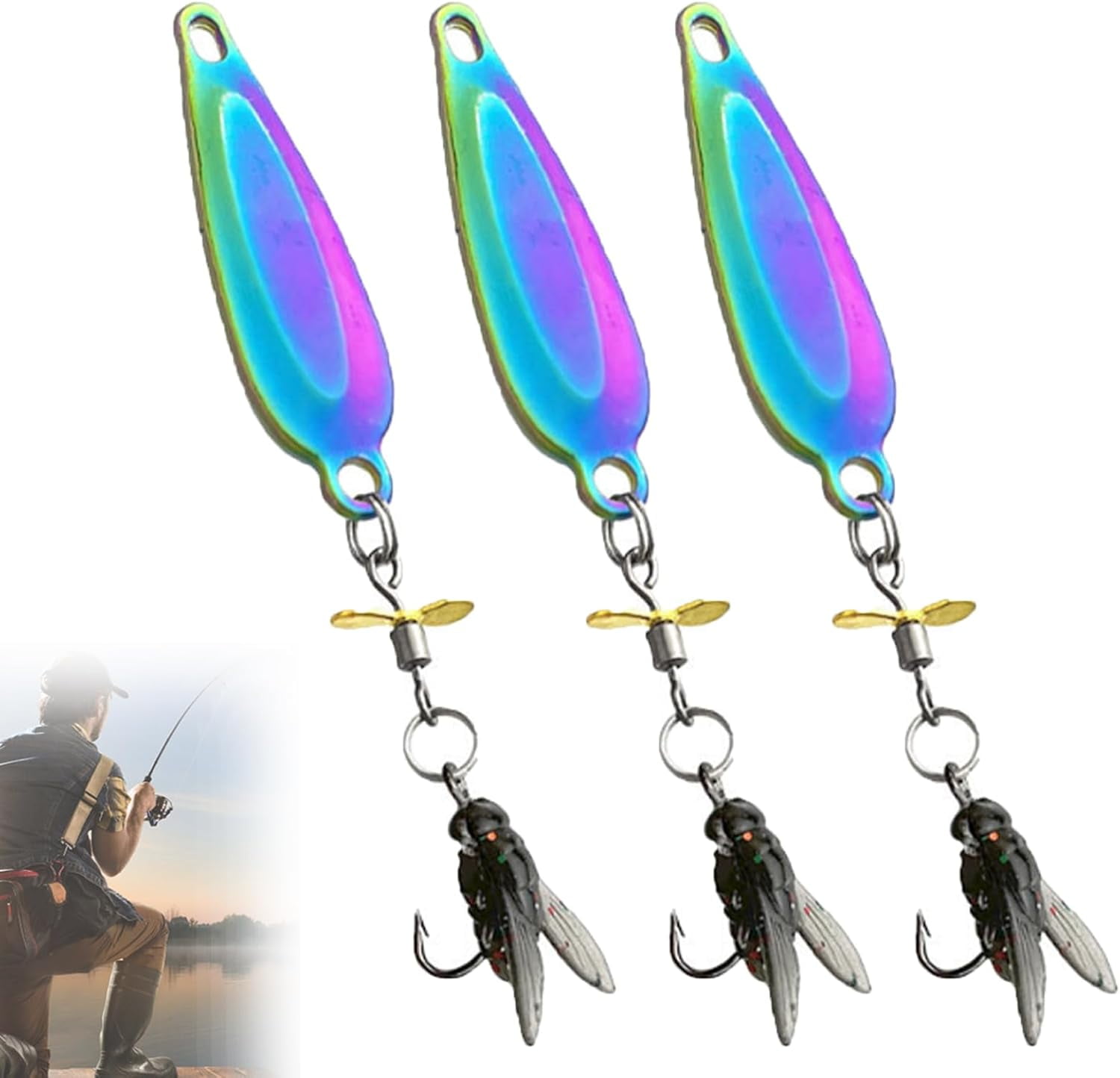 Beooshop Metal Propeller Fishing Lure for Catching Fish, Bionic Fly ...
