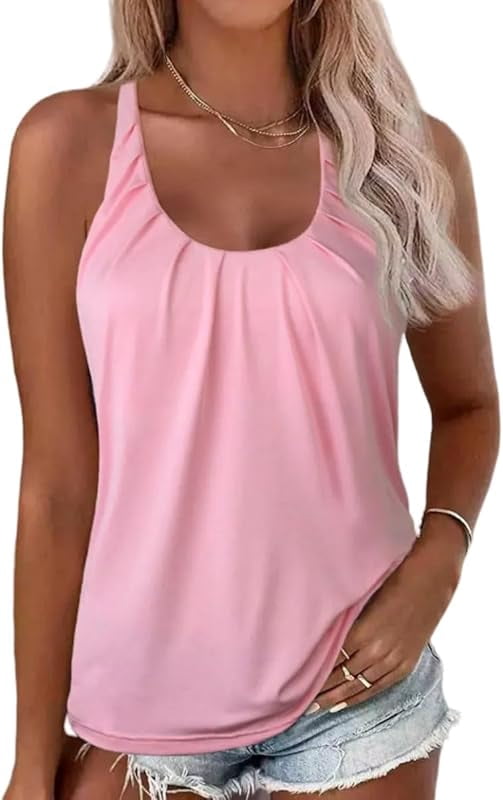 Beopjesk Women's Gradient Coconut Tree Tank Tops Summer Sleeveless V ...