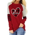 Beopjesk Womens Casual Love Heart Shirts Long Sleeve Valentine's Day ...