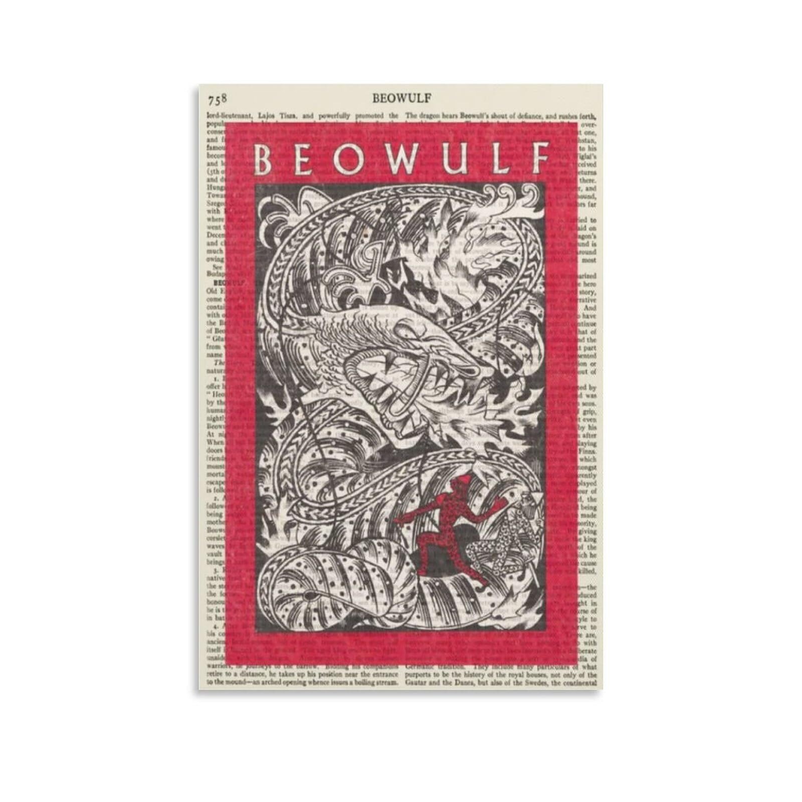 Beowulf Book Cover Posters for Room Aesthetic And Decor Canvas Painting ...