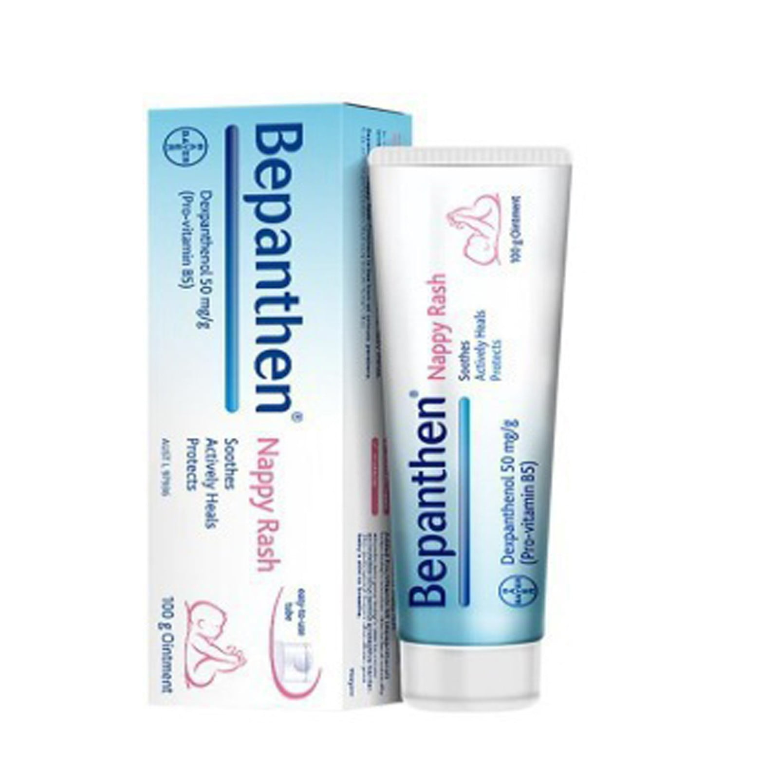 Bepanthen Nappy Rash Diaper Barrier Protection Ointment 100g - Walmart.com