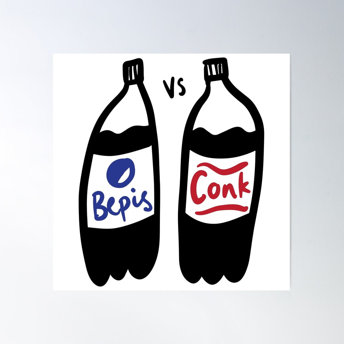 Bepis Vs Conk Meme Poster Wall Art, Modern Wall Decor For Living Room ...
