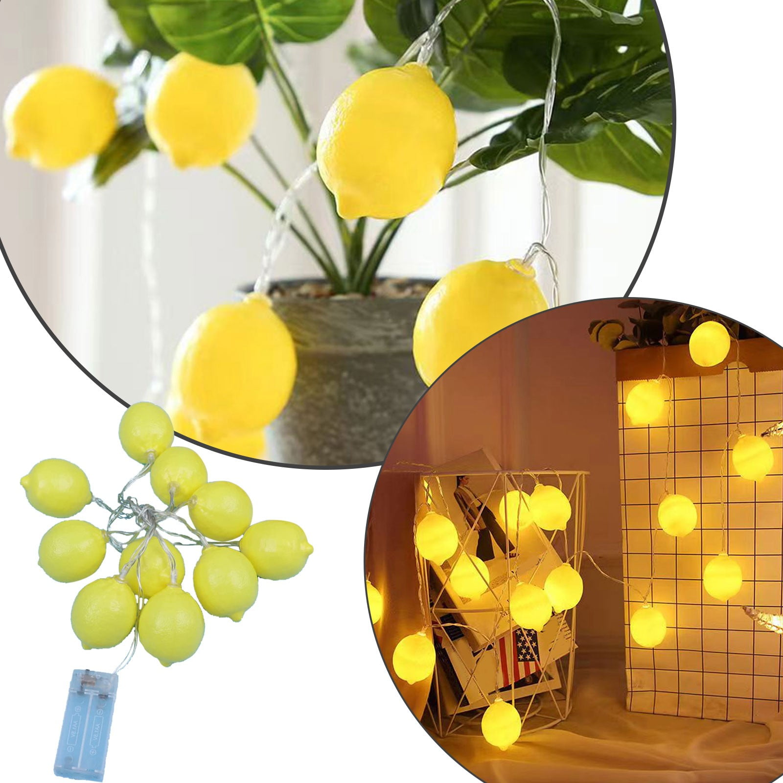 Beppter Indoor 5.91in Battery Lemon Decorative LED Fruit String Lights ...