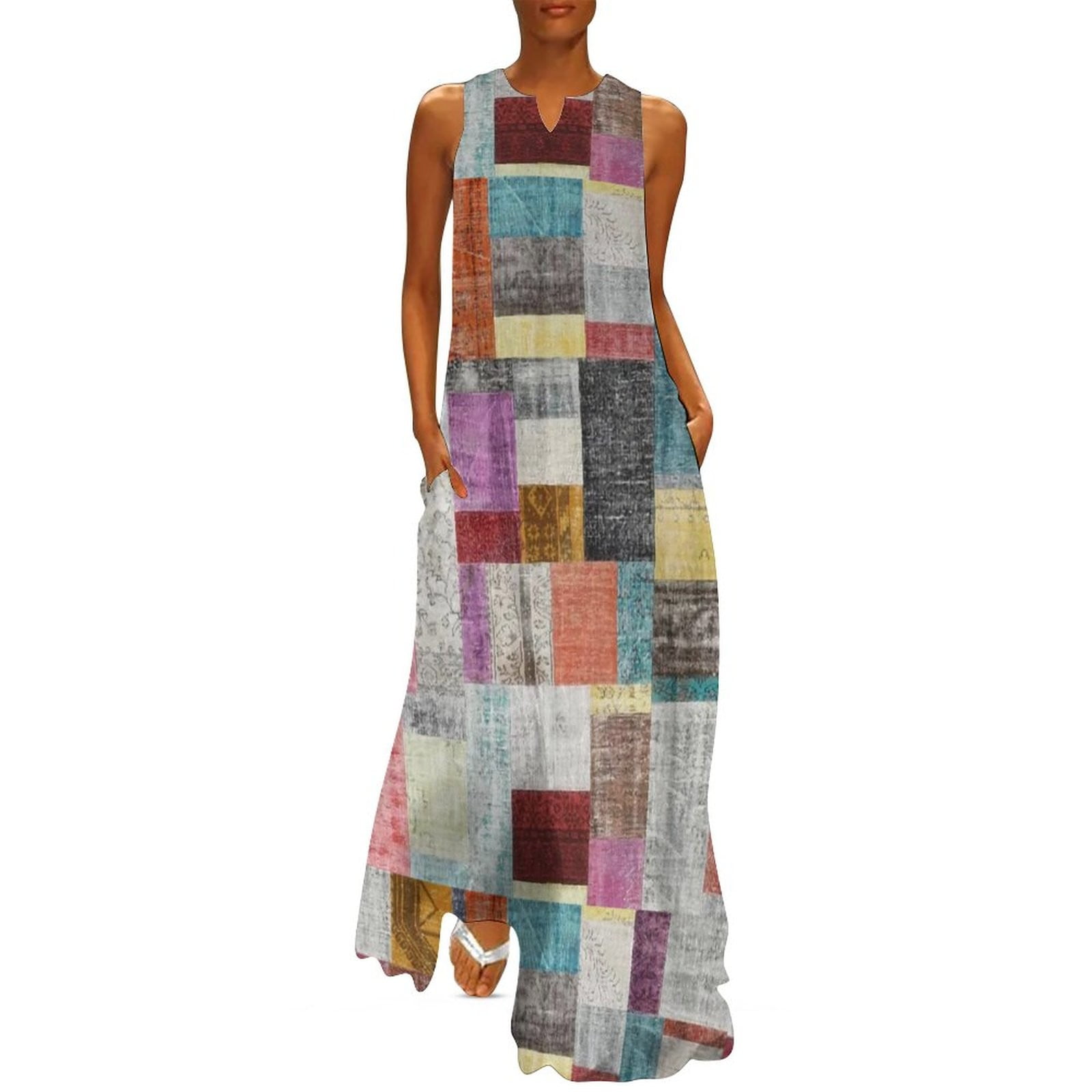 Beppter Womens Summer Maxi Dress Casual Loose Sleeveless Long Dress