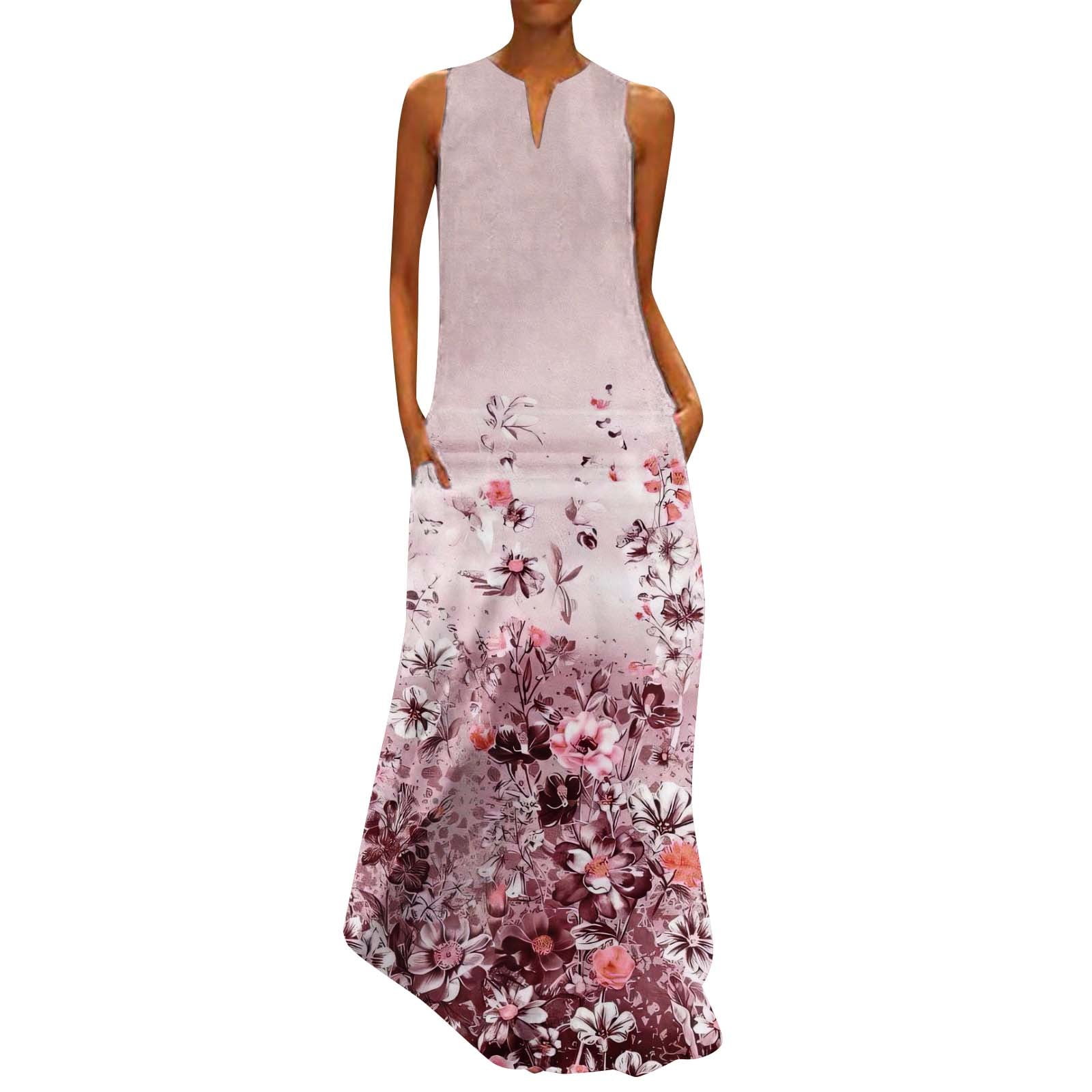 Beppter Womens Summer Maxi Dress Casual Loose Sleeveless Long Dress