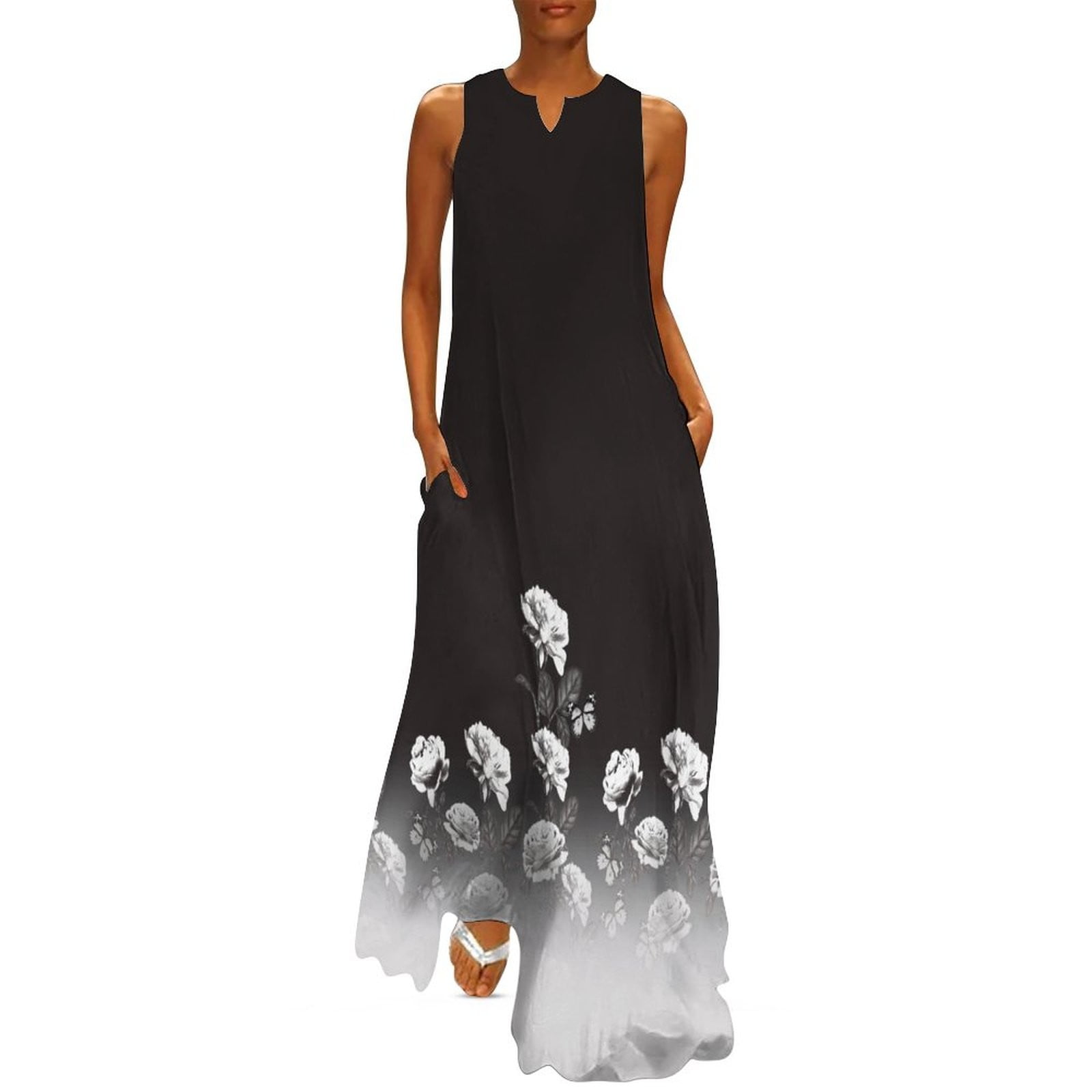 Beppter Womens Summer Maxi Dress Casual Loose Sleeveless Long Dress