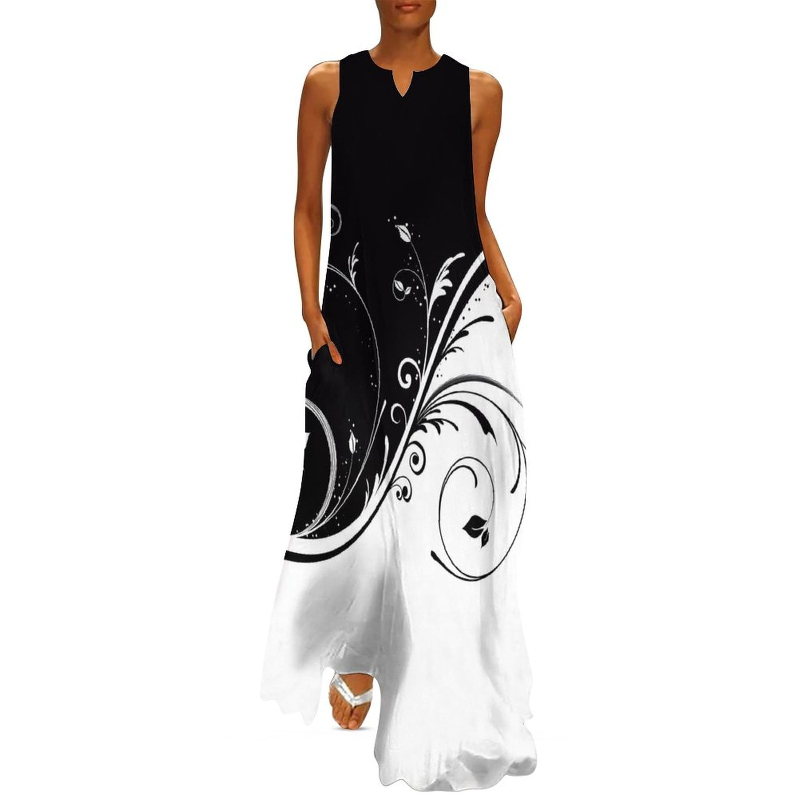 Beppter Womens Summer Maxi Dress Casual Loose Sleeveless Long Dress