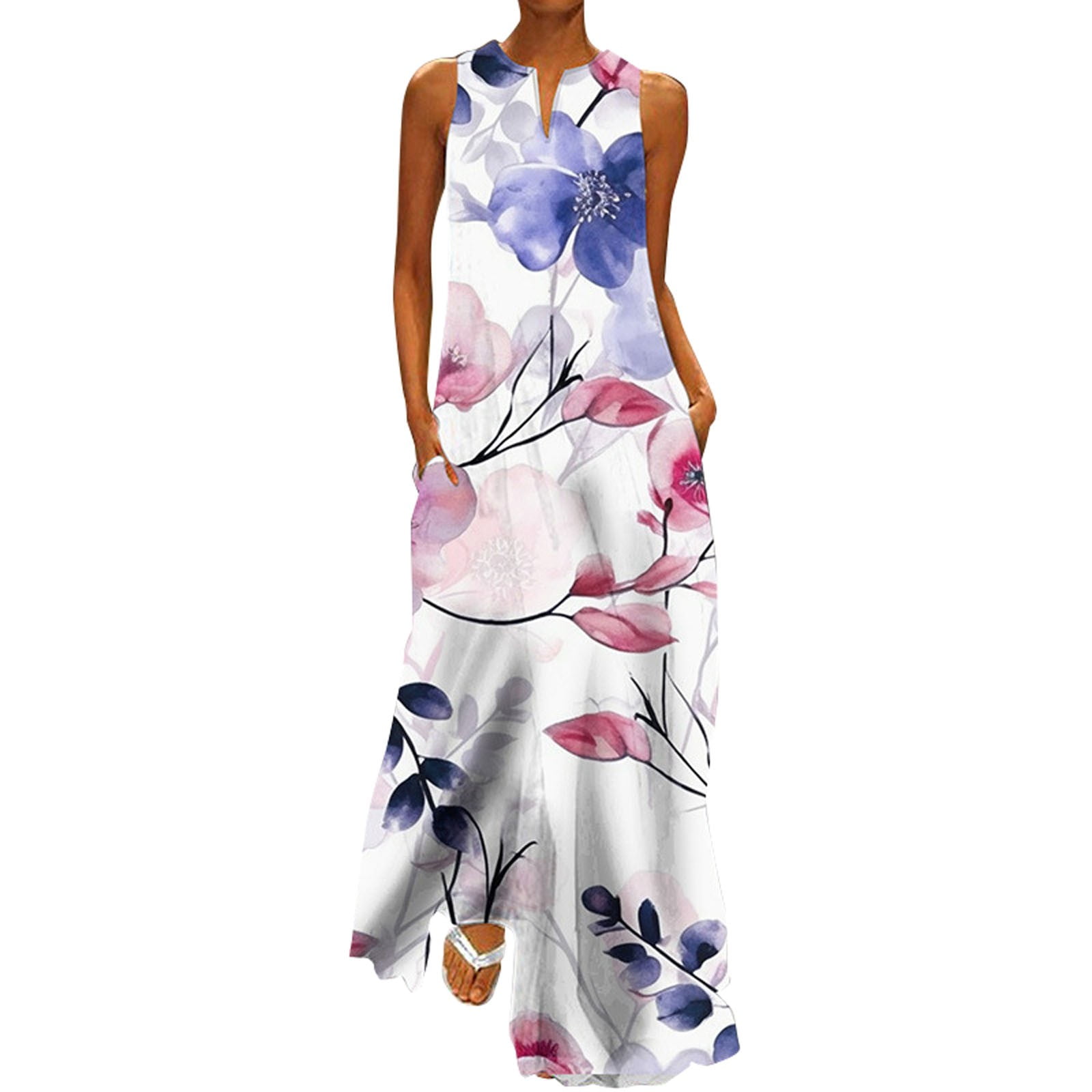 Beppter Womens Summer Maxi Dress Casual Loose Sleeveless Long Dress
