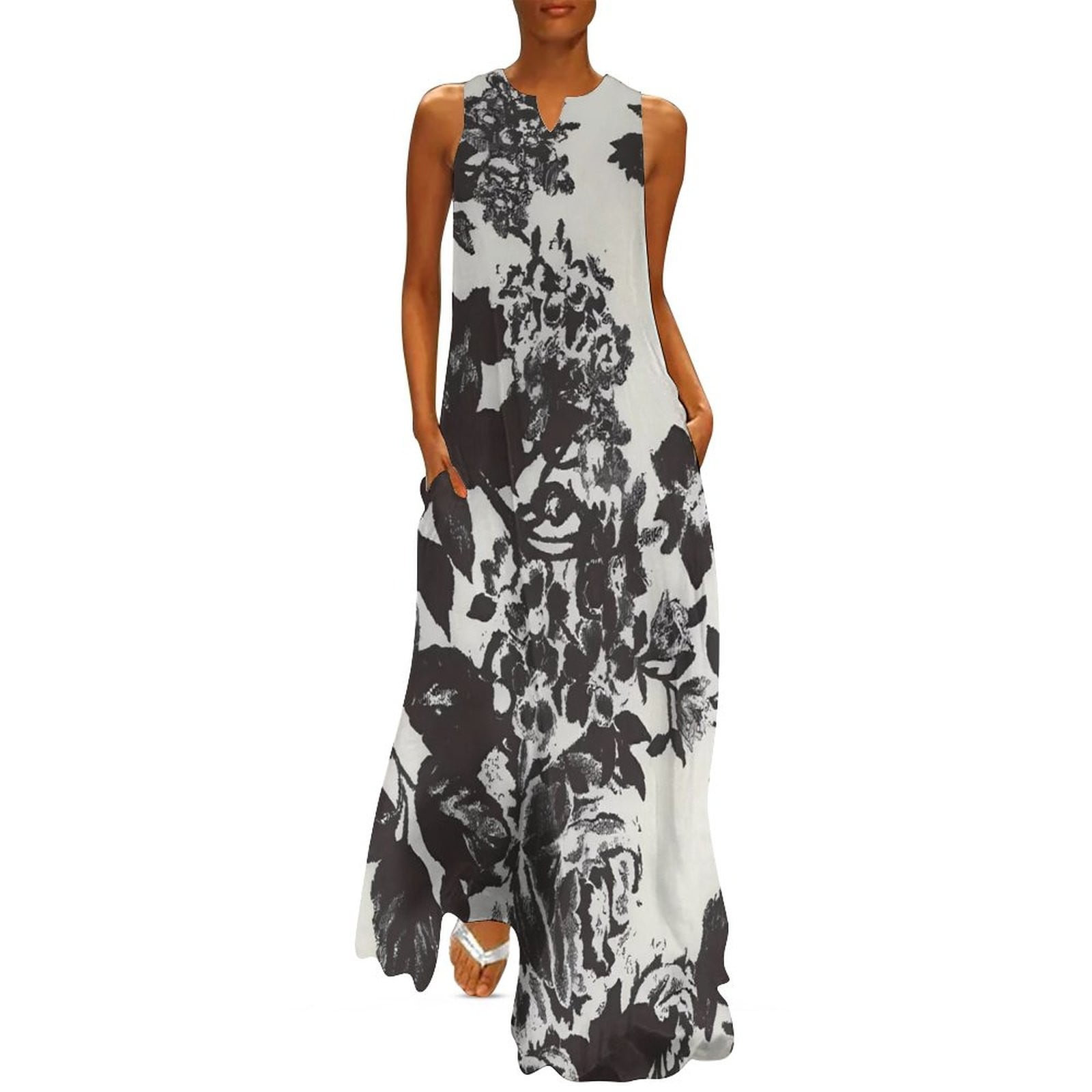Beppter Womens Summer Maxi Dress Casual Loose Sleeveless Long Dress