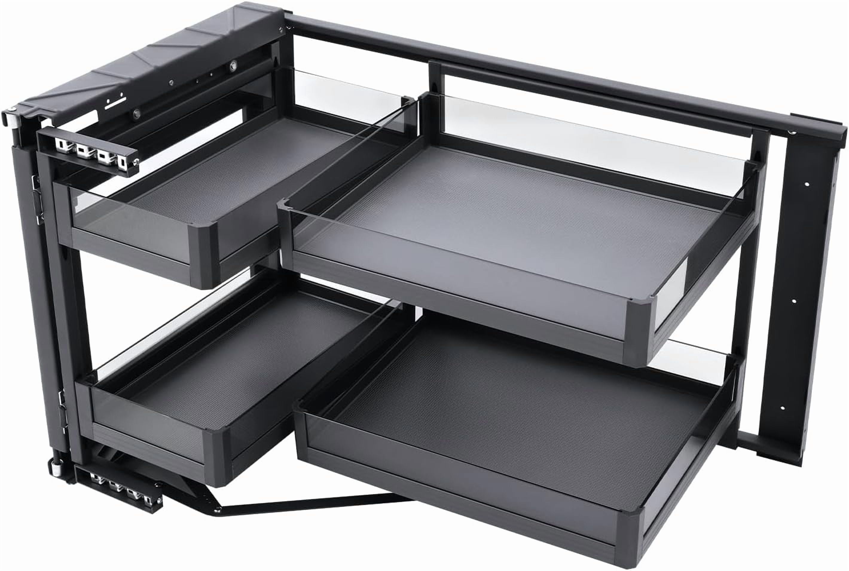 Bepritm 2-Tier Blind Corner Cabinet Organizer, Left/Right Pull-Out with ...