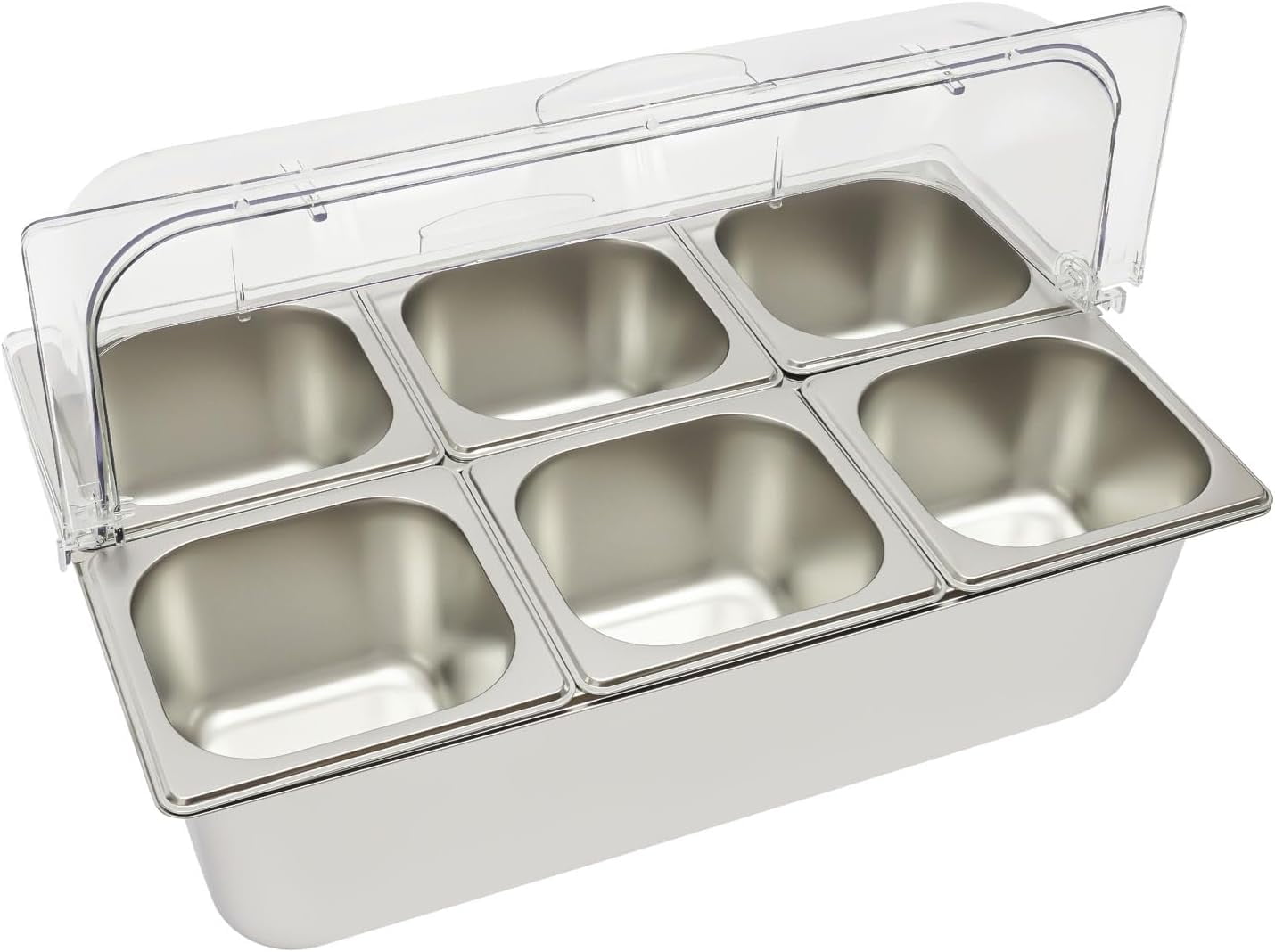Bepritm Countertop Food Serving Display Container with 6 Pans ...