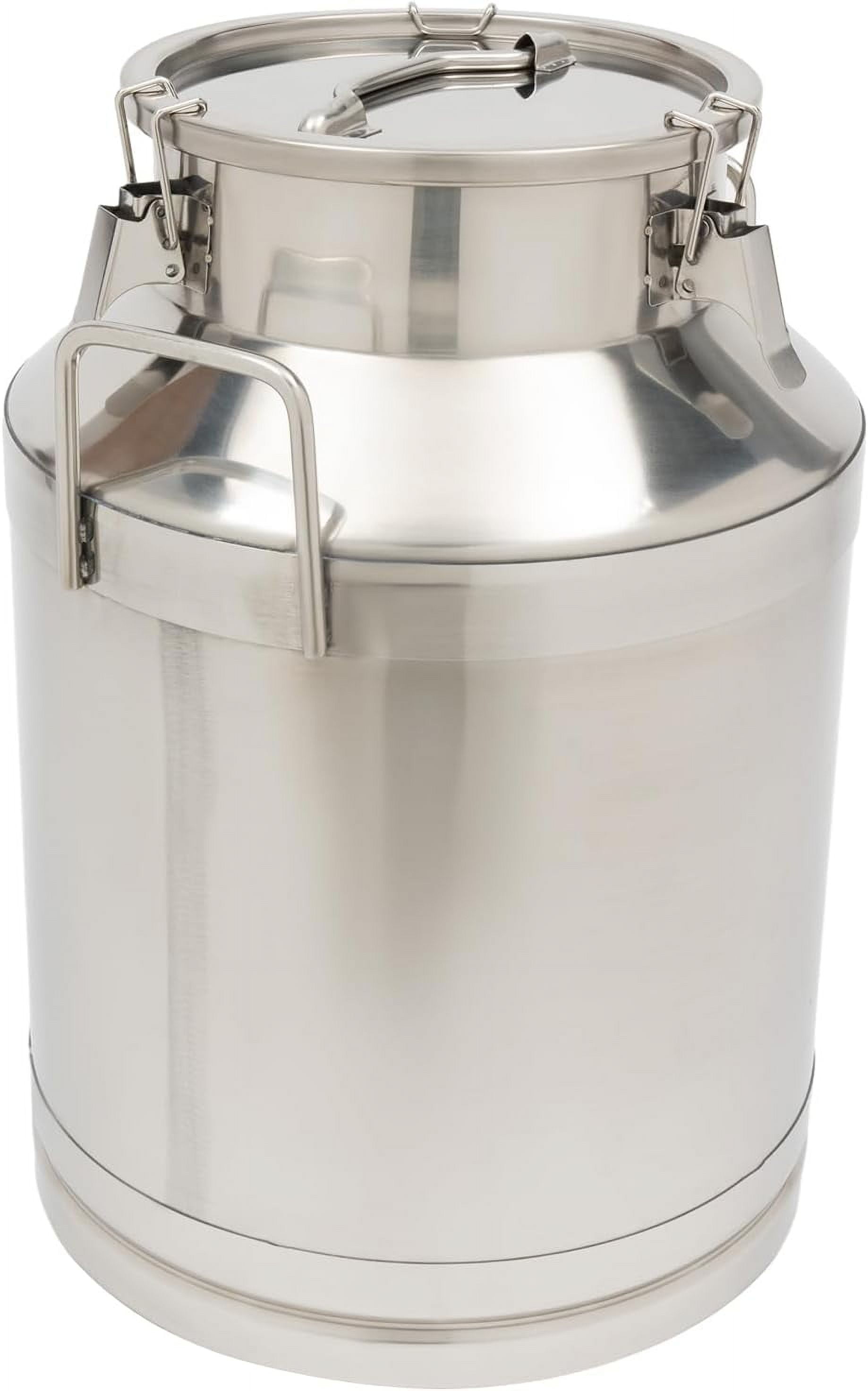 Bepritm Stainless Steel Milk Can with Lid, Heavy Duty Airtight Milk Jug ...