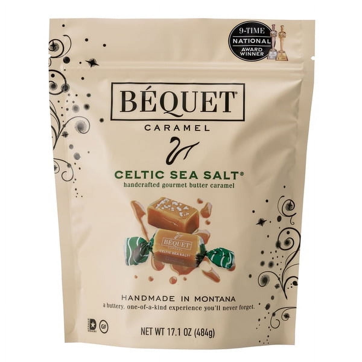 Bequet Caramel, Celtic Sea Salt, Vanilla Butter Caramel Candy, 17.1 oz Resealable Bag - Walmart.com