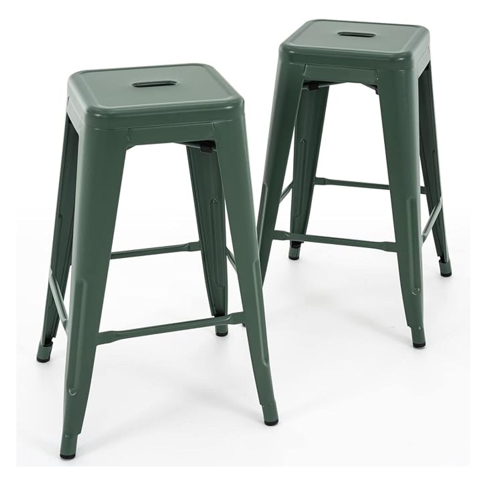 Beran7 24 Inch Metal Bar Stools, Backless Counter Height Barstools ...