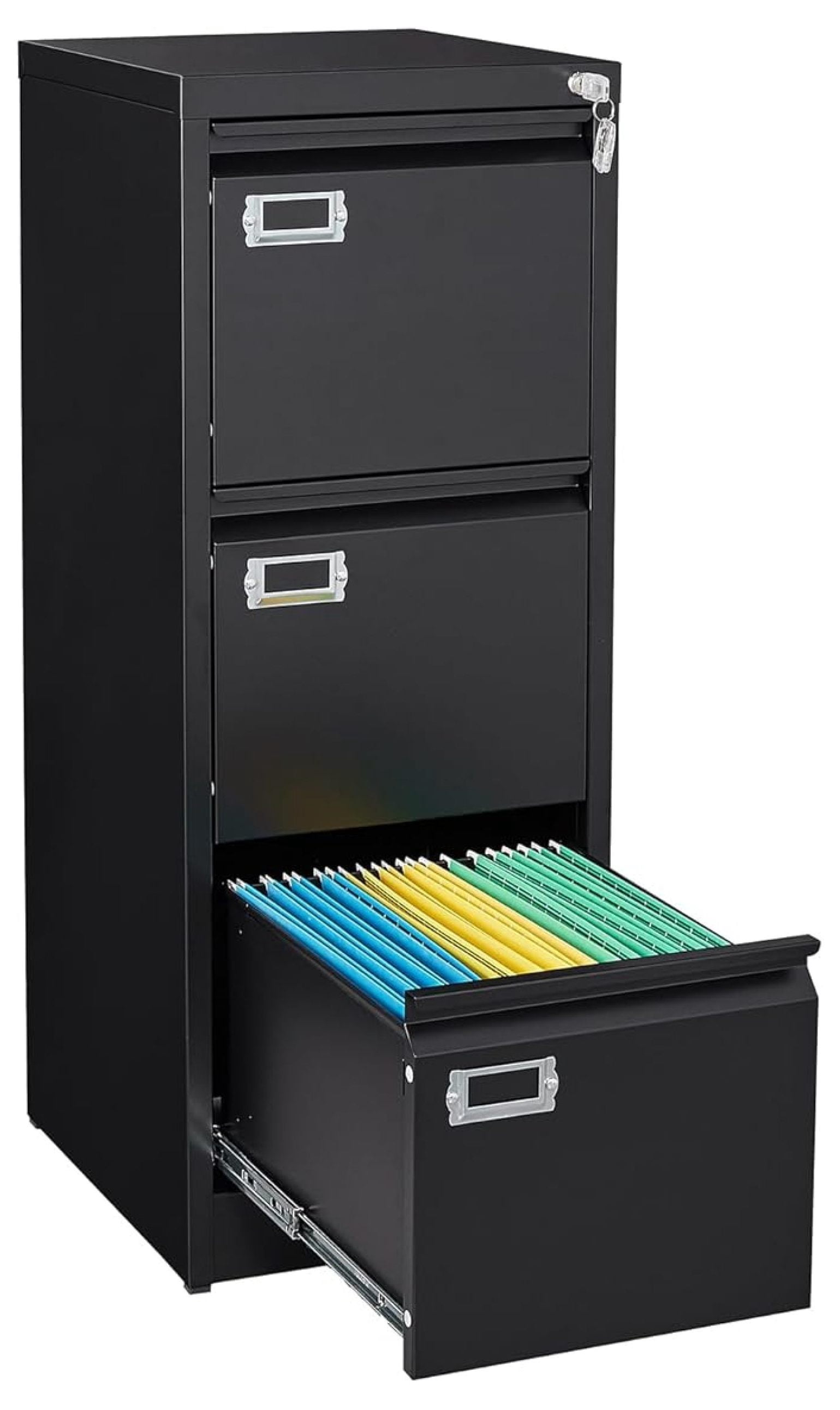 Beran7 3 Drawer File Cabinet with Lock and Tag,Narrow Three Drawer ...