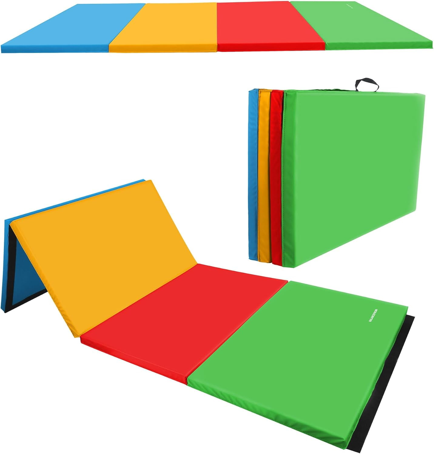 Beran7 6x4 Feet 4-Panel Folding Gymnastics Mat – 2-Inch Thick Pad with ...