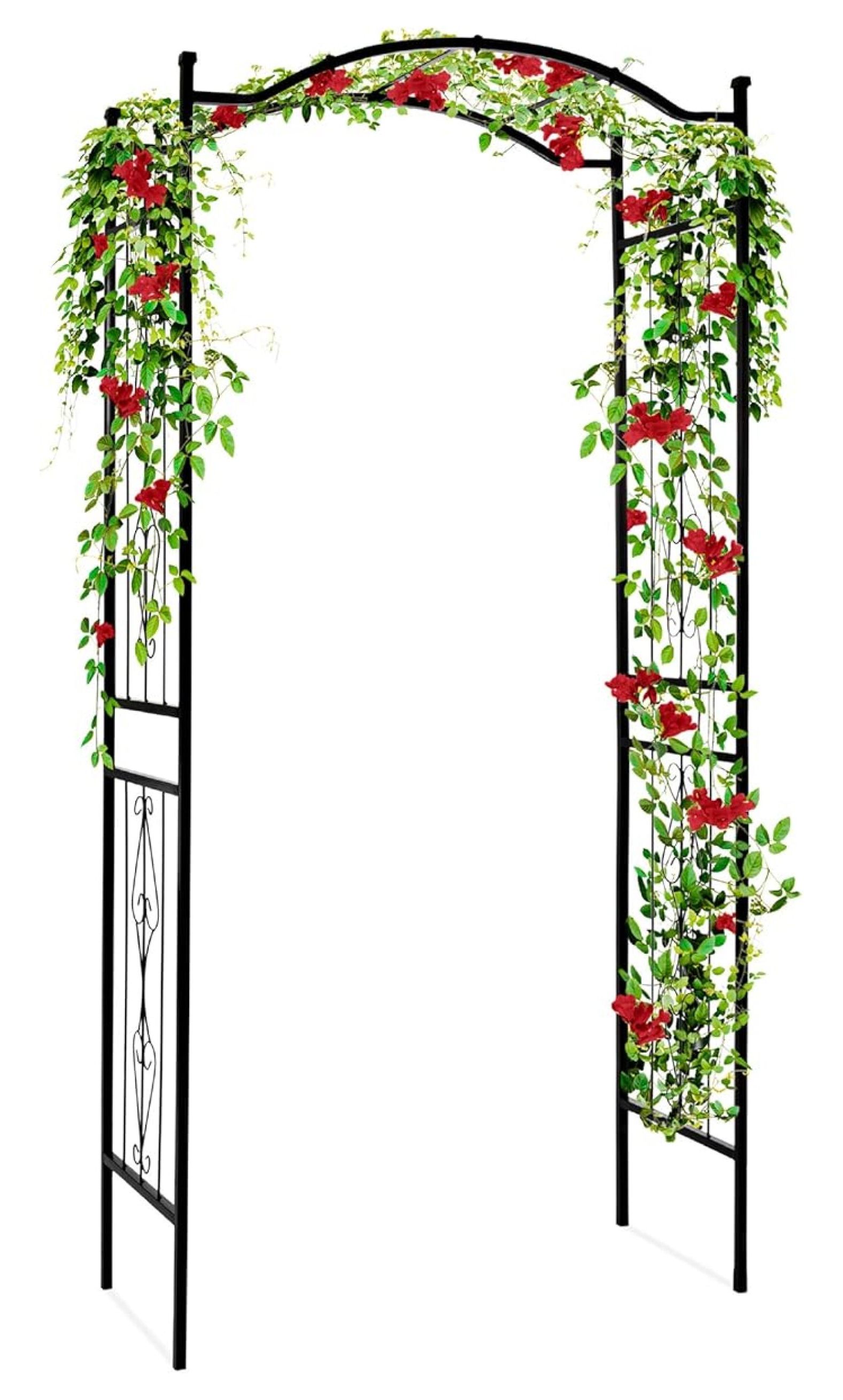 Beran7 92in Steel Garden Arch Arbor Trellis for Outdoor, Yard, Garden ...