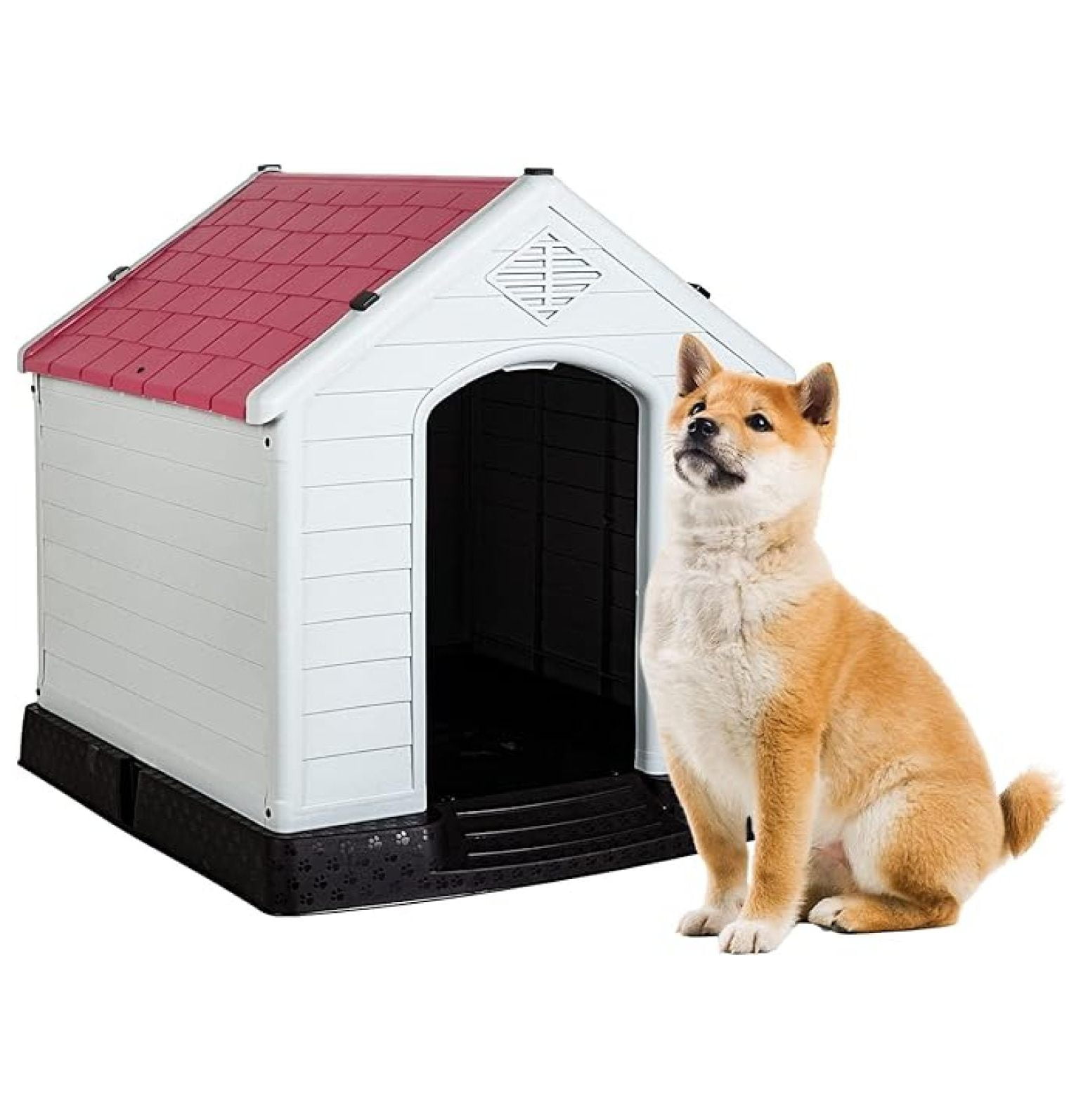 Beran7 Dog House Indoor Outdoor Insulated Kennel Durable Plastic Dog ...