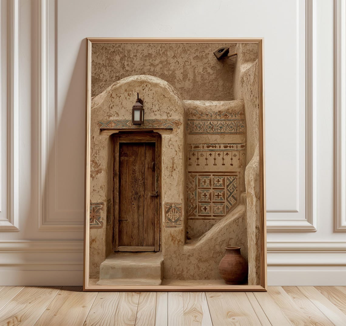 Berber Doorway Moroccan Desert Adobe Architecture Rustic Earth Tone ...