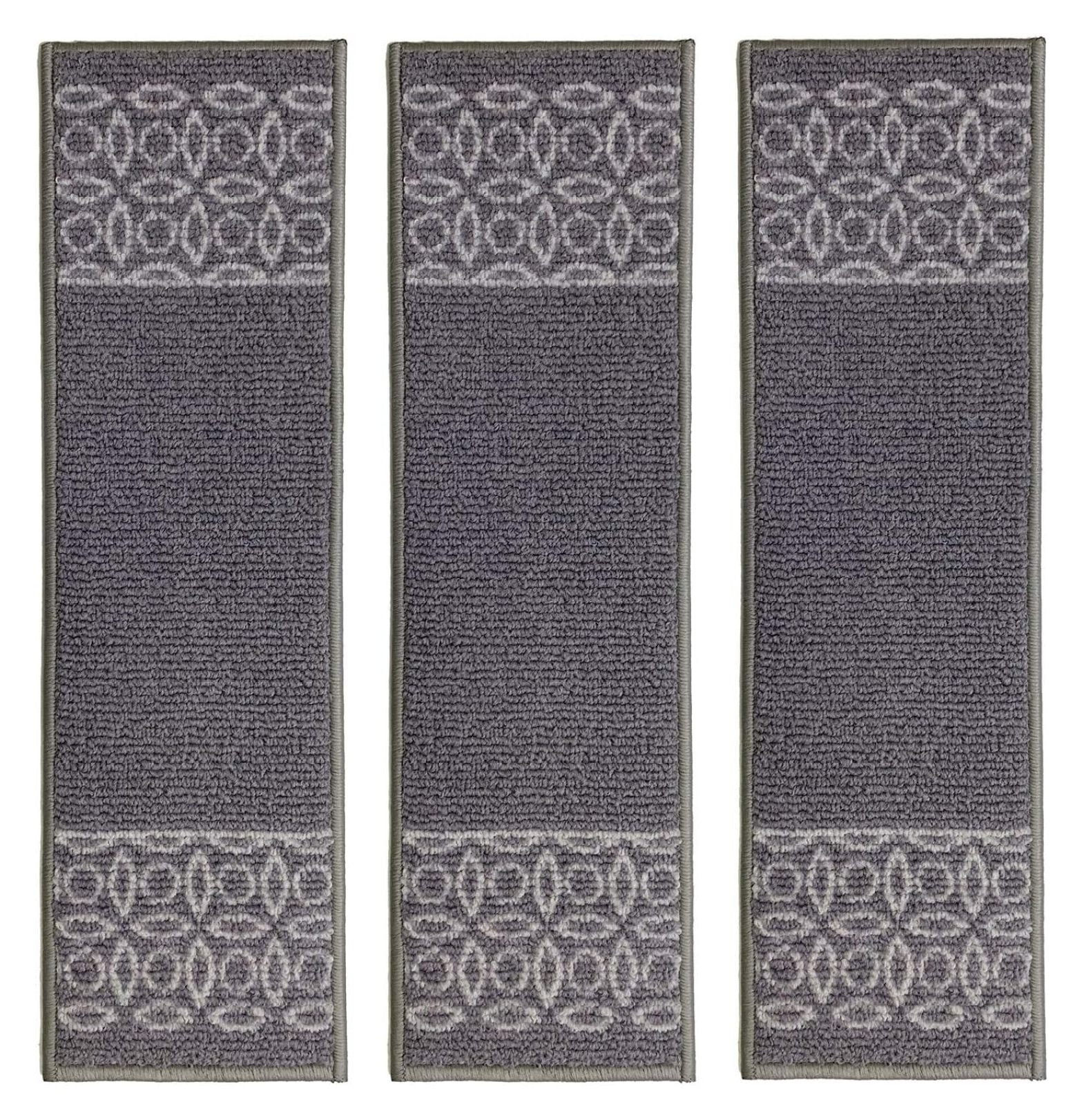 Berber Stair Treads Geo Border Skid Slip Resistant Backing Indoor ...