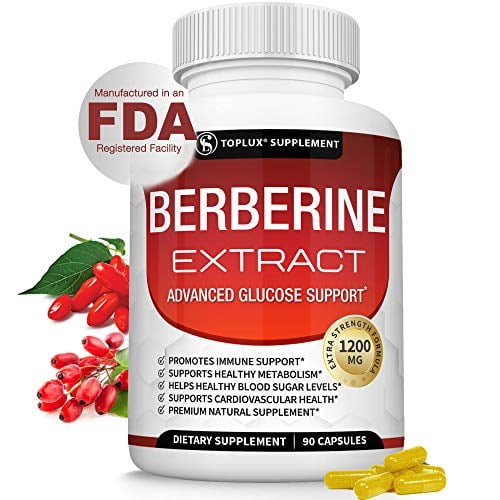Berberine Extract 1200 mg HCL Complex - Premium Strength Berberine Plus to Support Immune System ...