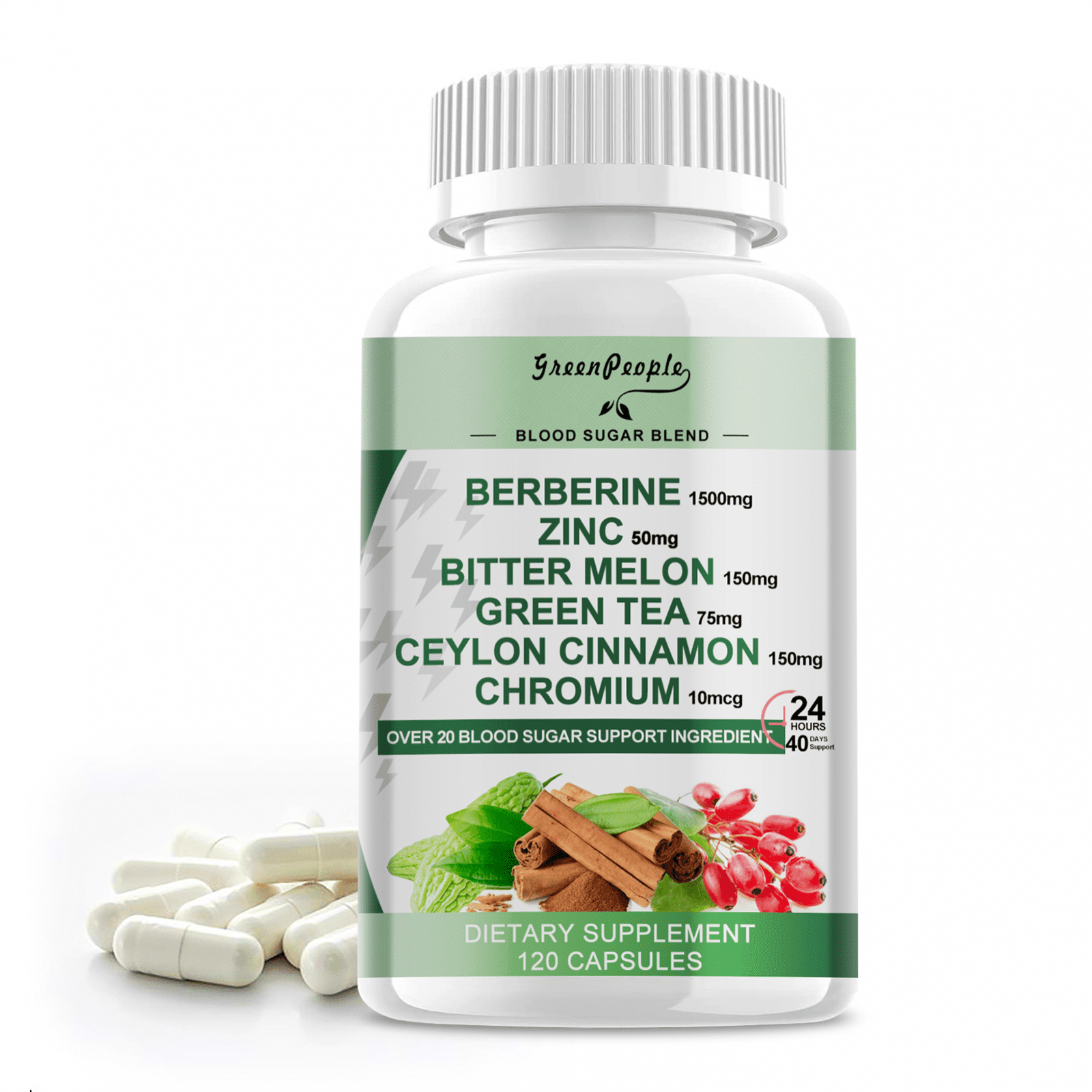 Berberine Supplement 1500mg, 120 Pills - Plus Pure True Ceylon Cinnamon ...