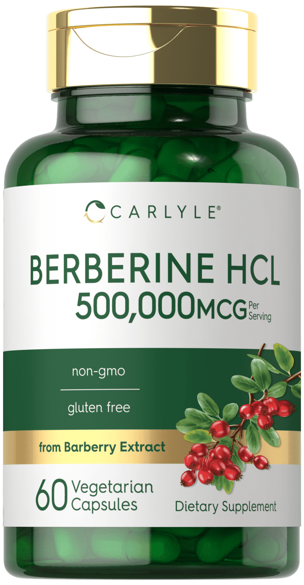 Carlyle Berberine Supplement, 500,000mcg, 60 Vegetarian Capsules ...