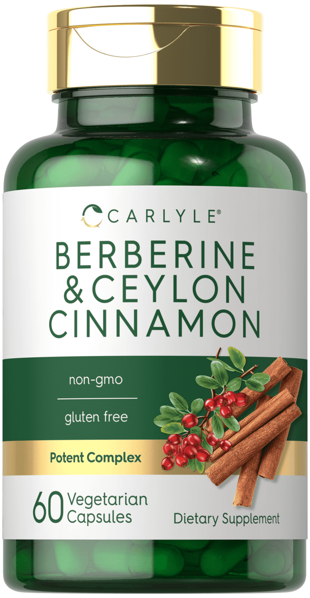 Carlyle Berberine with Ceylon Cinnamon, 2000mg Complex, 60 Vegetarian ...