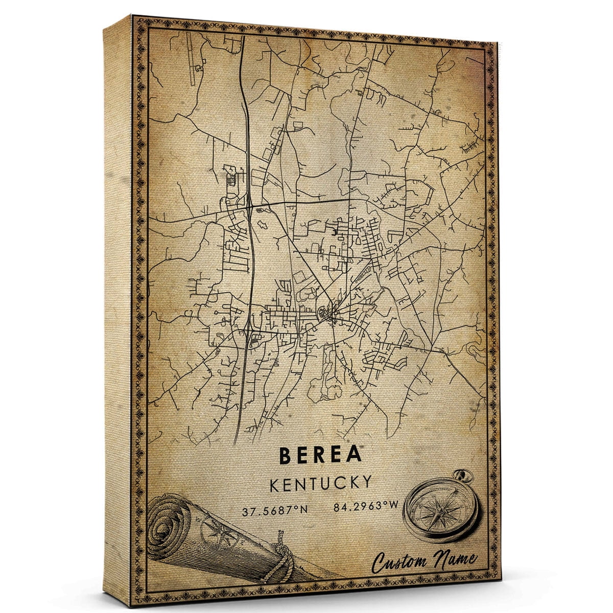 Berea Map Poster, Kentucky Map Art Poster, Canvas, Berea Map City ...