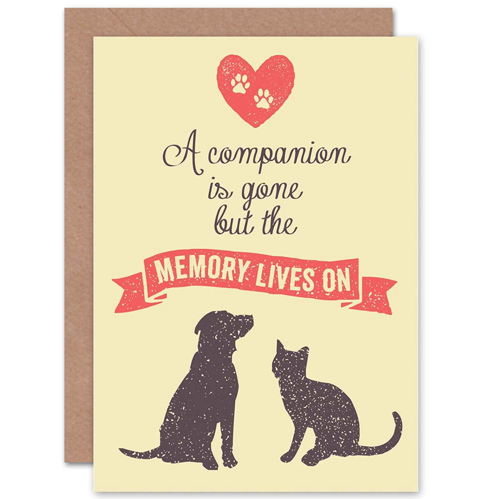Bereaved Sympathy Pet Cat Dog Greetings Card Plus Envelope Blank inside ...