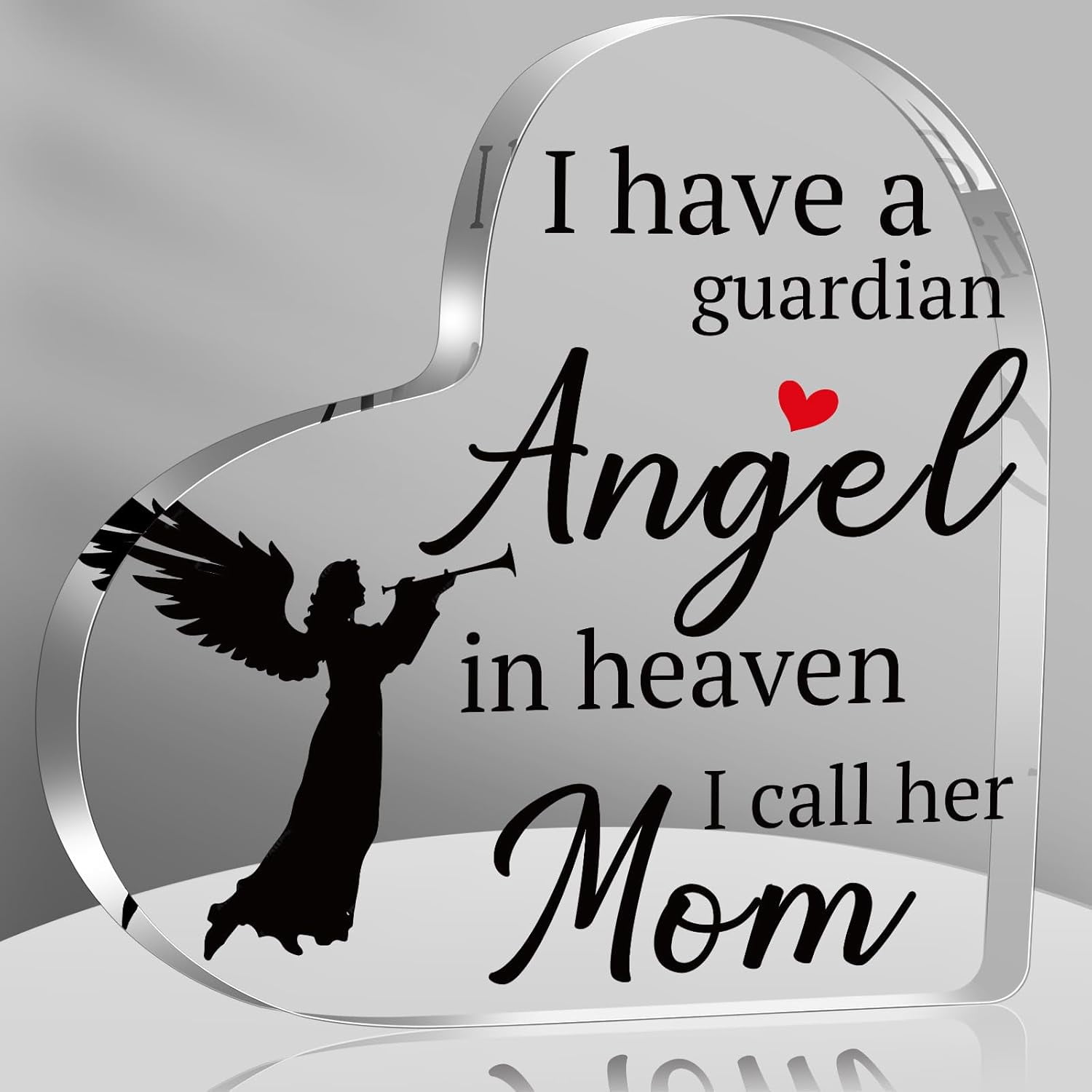 Bereavement Angel Acrylic Heart Sign Gifts for Loss of Loved One, I ...