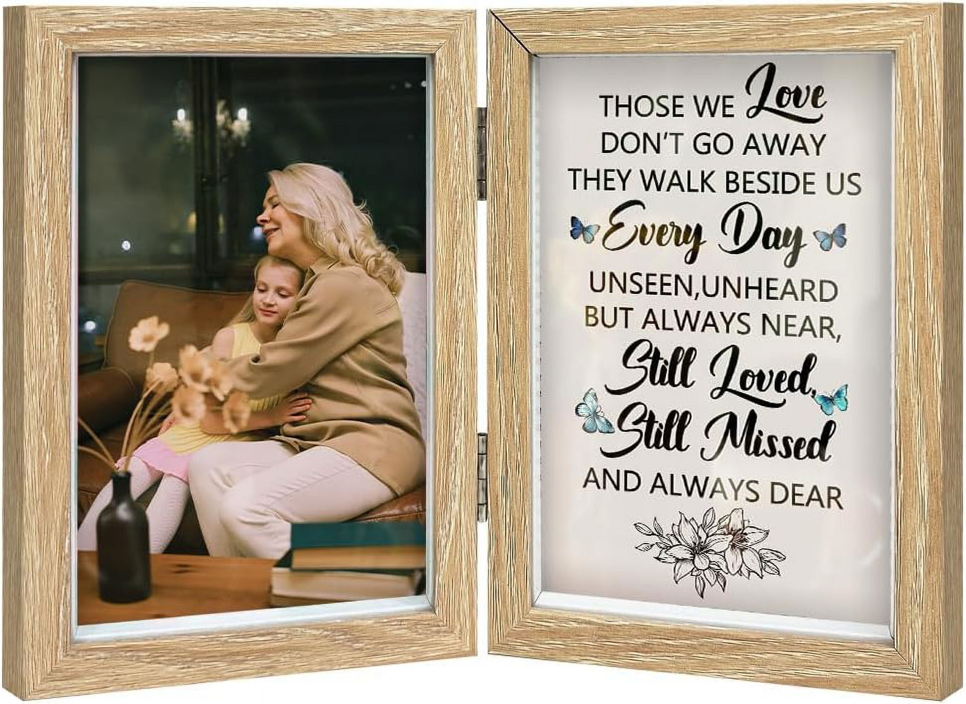 Bereavement Folding Photo Frame 6x4 Wood 2 Vertical Visual Window ...
