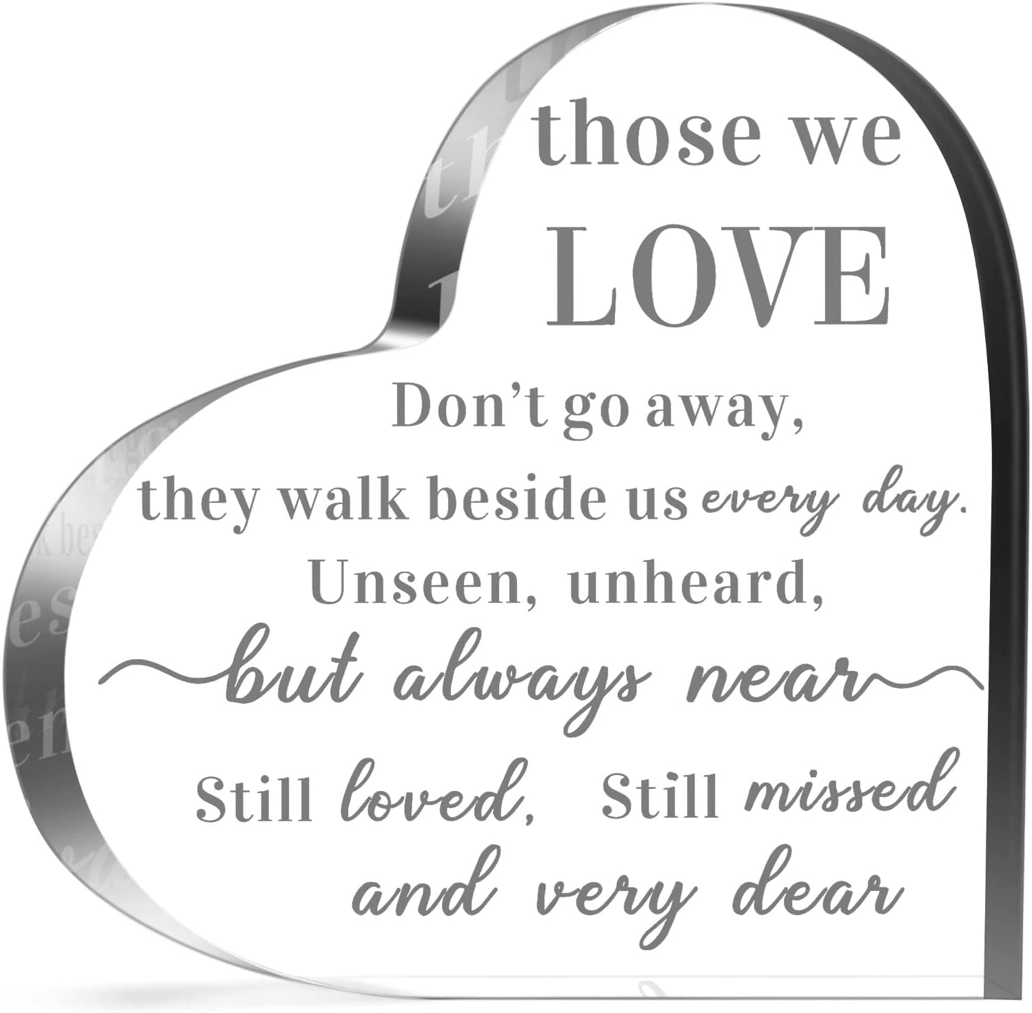 Bereavement Gift Acrylic Heart Sympathy Memorial Condolence Gift for ...