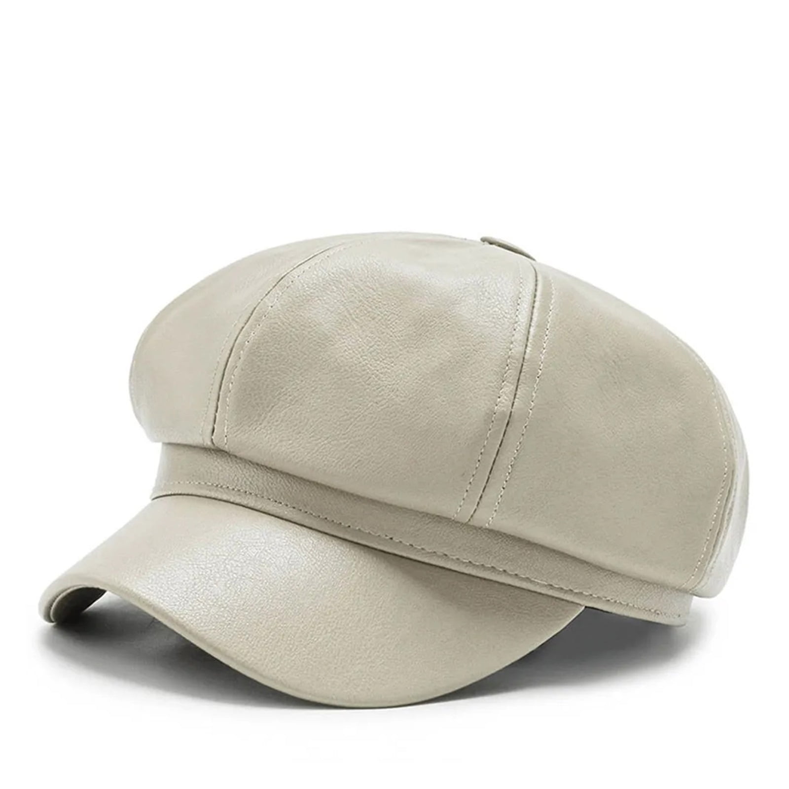 Beret Duck Tongue Cap Winter Hat PU Octagonal Cap Leather Cap Fashion ...