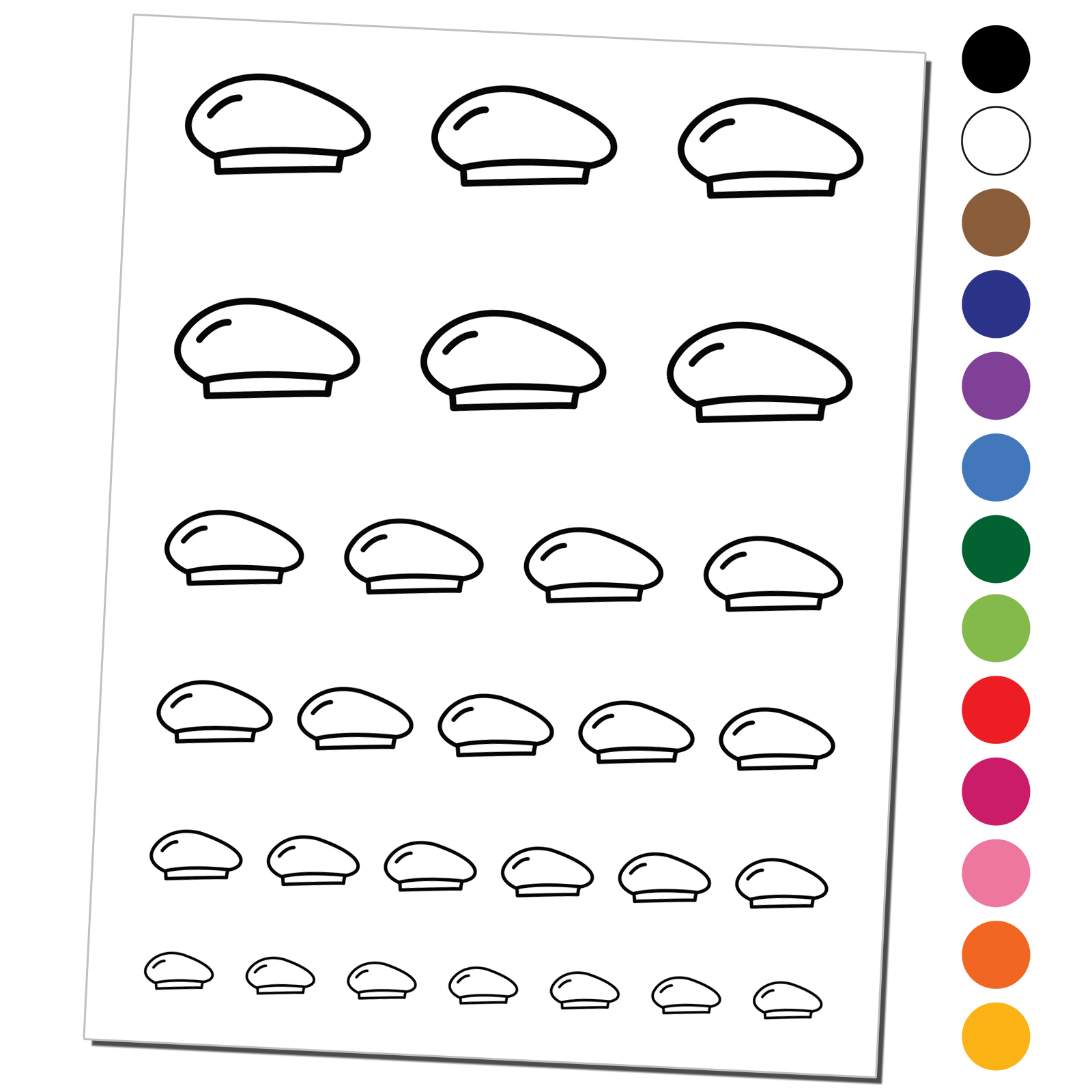 Beret Hat Doodle Water Resistant Temporary Tattoo Set Fake Body Art ...