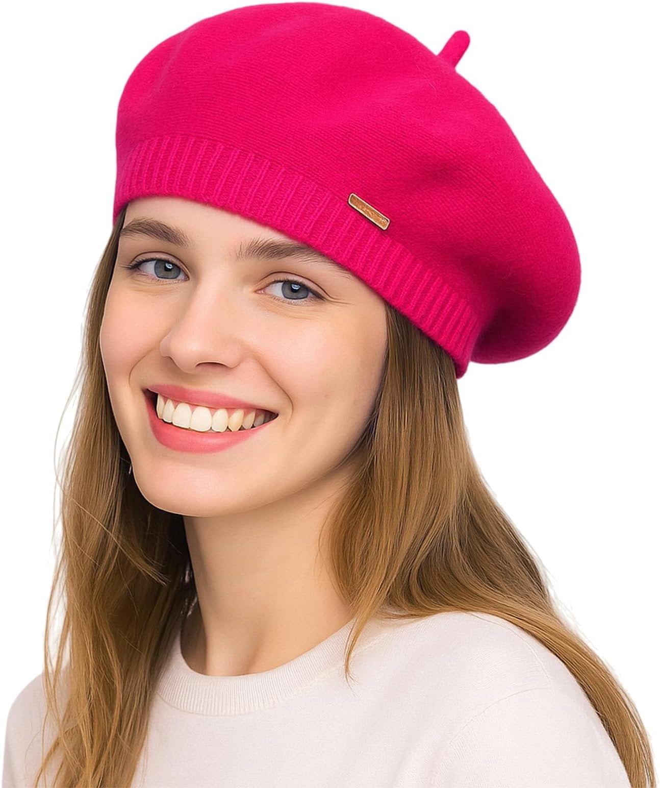 Beret Hat Women Girl, Knitted Beret Warm Classic Beanie Hats Cap for ...