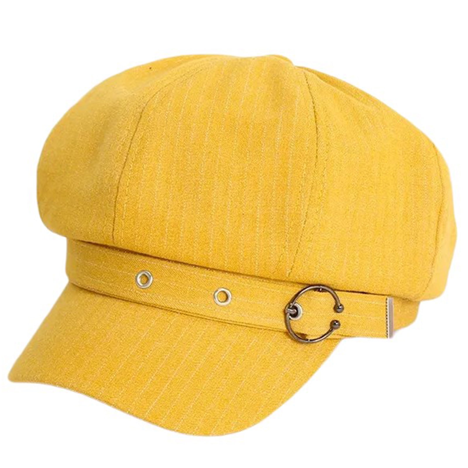 Beret Hat for Woman Breathable French Octagonal Hat with Metal ...