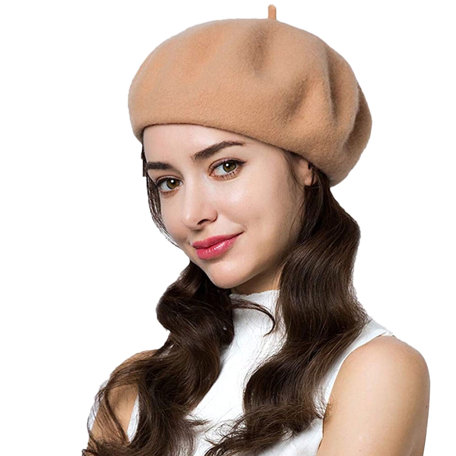 Beret Hat for Women, French Style Winter Fashion Warm Wool Beret Hat ...
