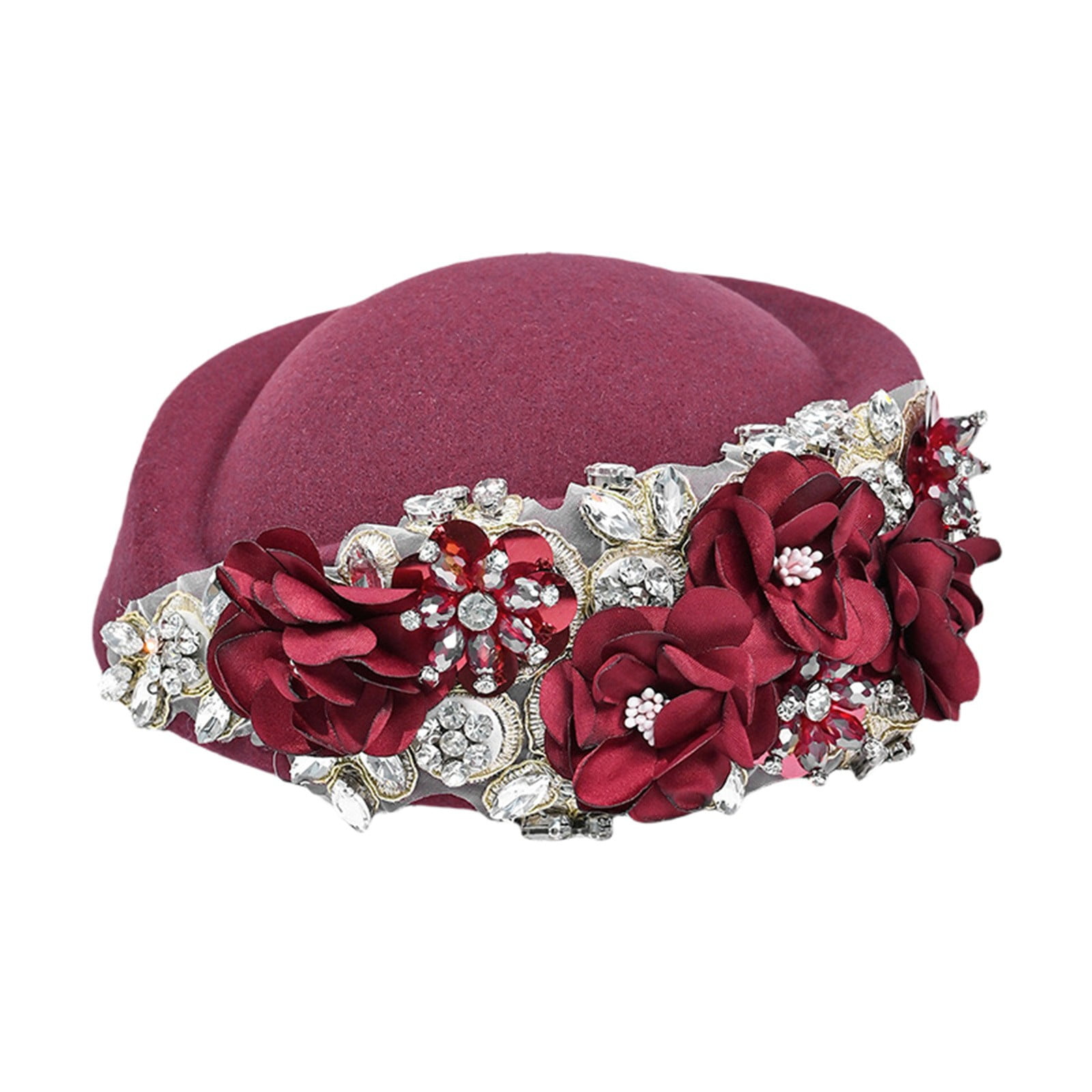 Beret Hats For Women Church Hats Flower Applique Pillbox Hats ...
