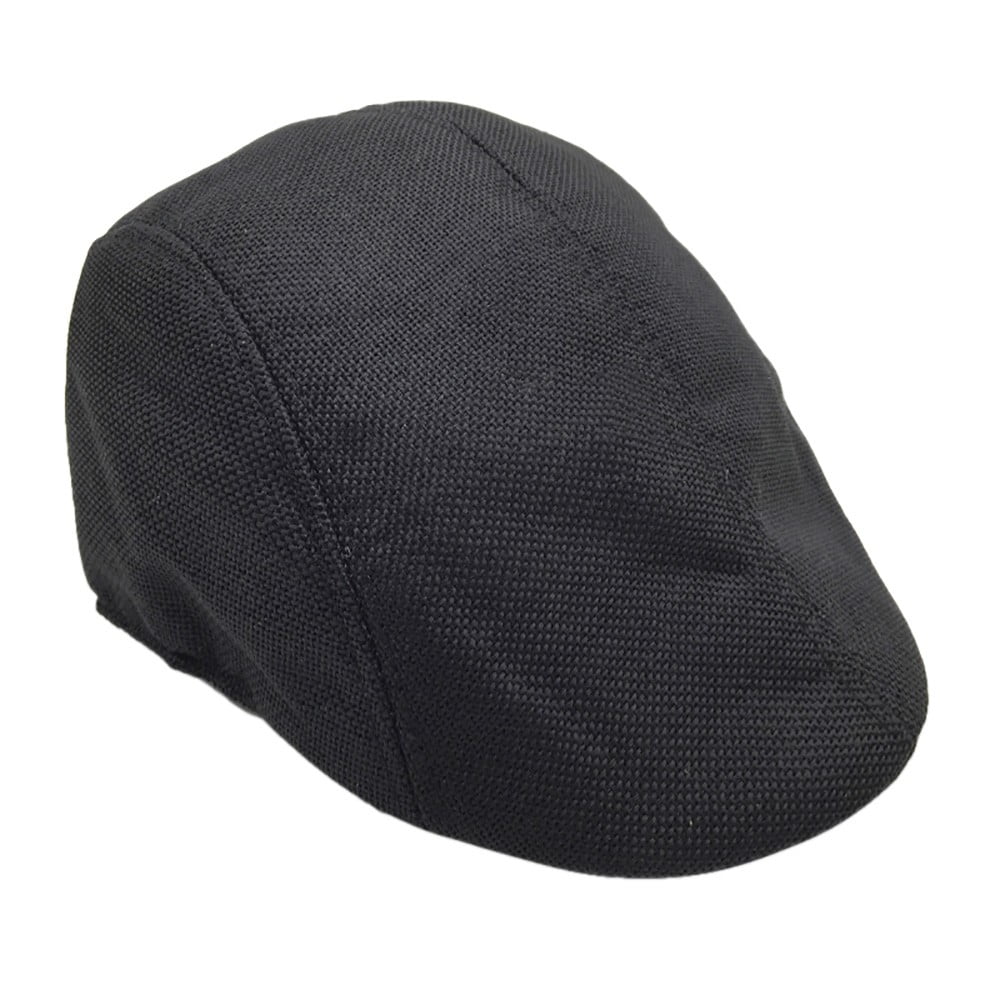 Beret Hats for Unisex Black Cap Visor Flat Sport Breathable Running ...