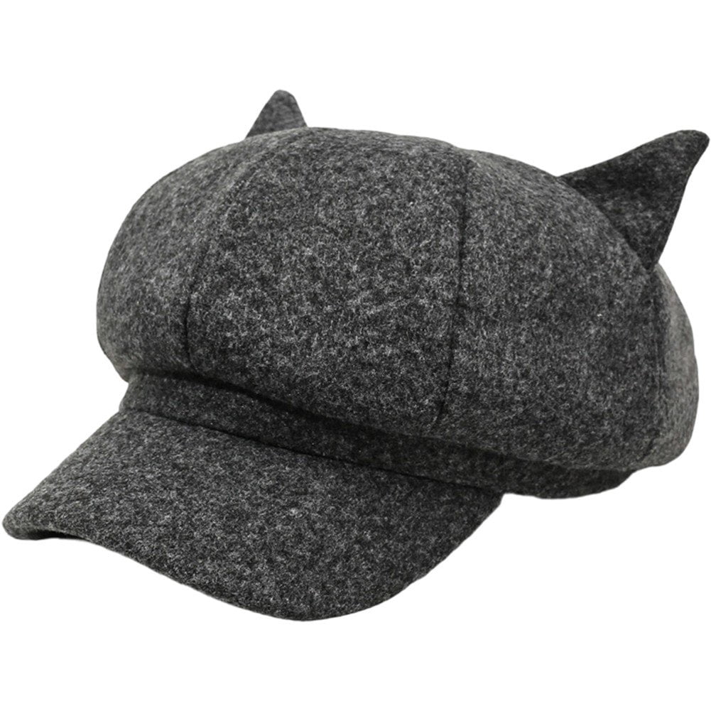 Beret Women Cute Cat Ear Octagonal Hats Newsboy Cap Beret Vintage ...