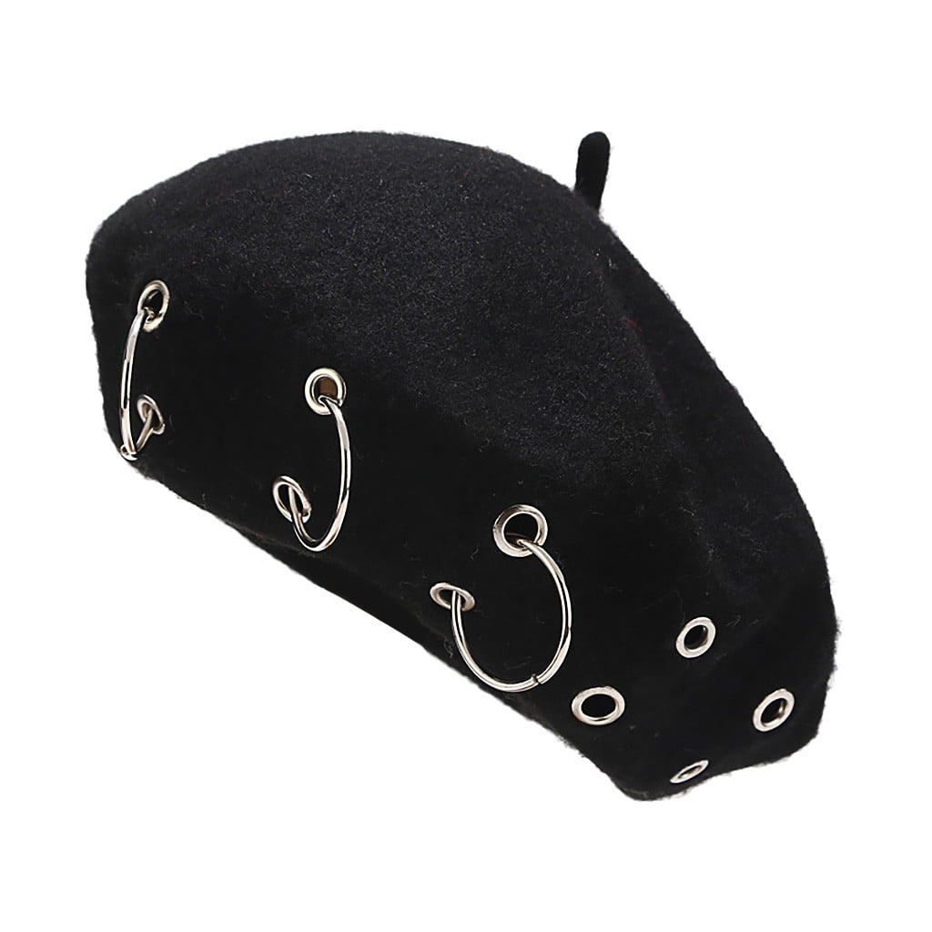 Berets Fashion Solid Iron Ring Lovely Vintage Painter Beret Cap Caps ...