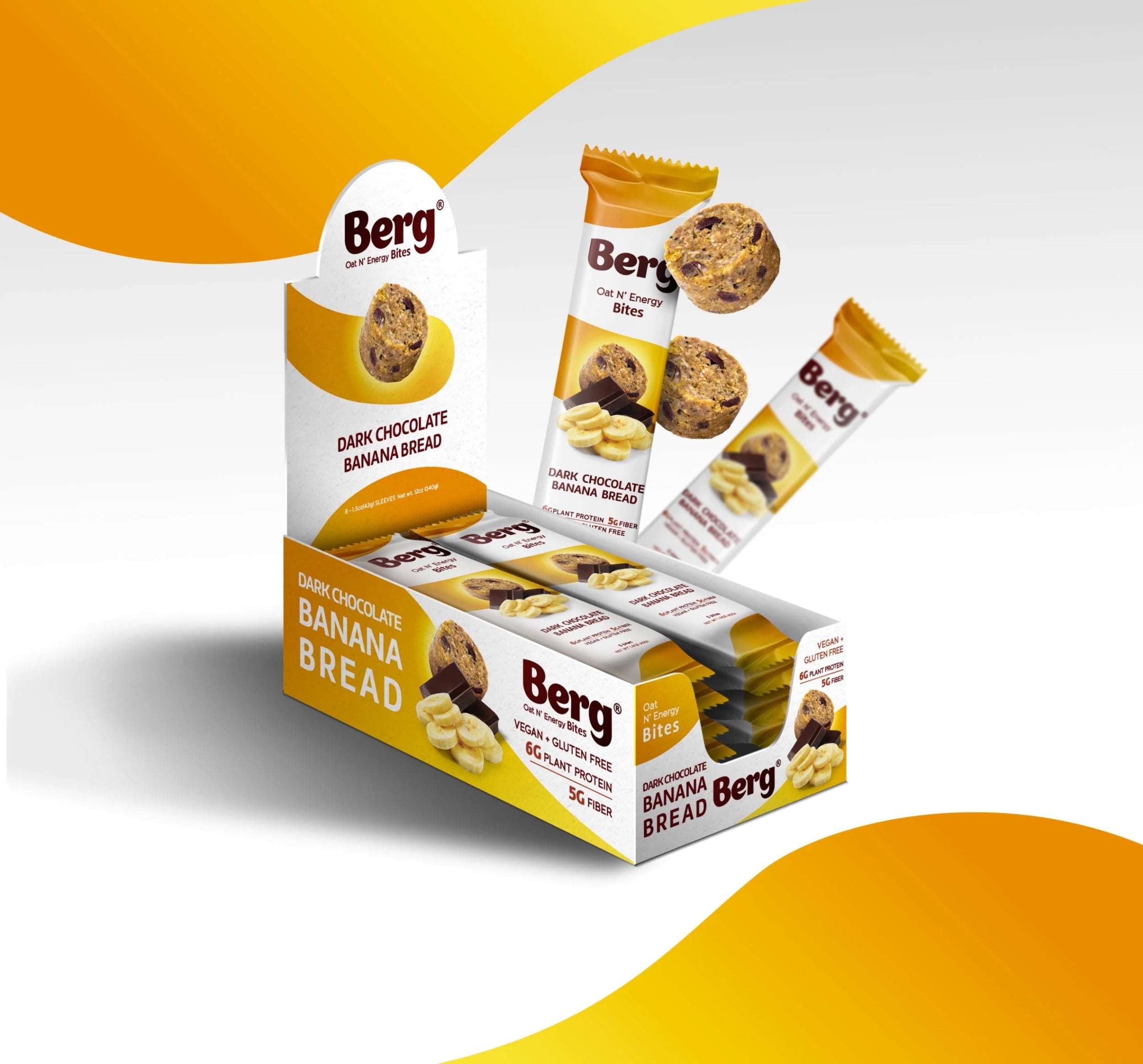 Berg Bites - Banana Bread Dark Chocolate Plant Protein Crunch - Box of ...