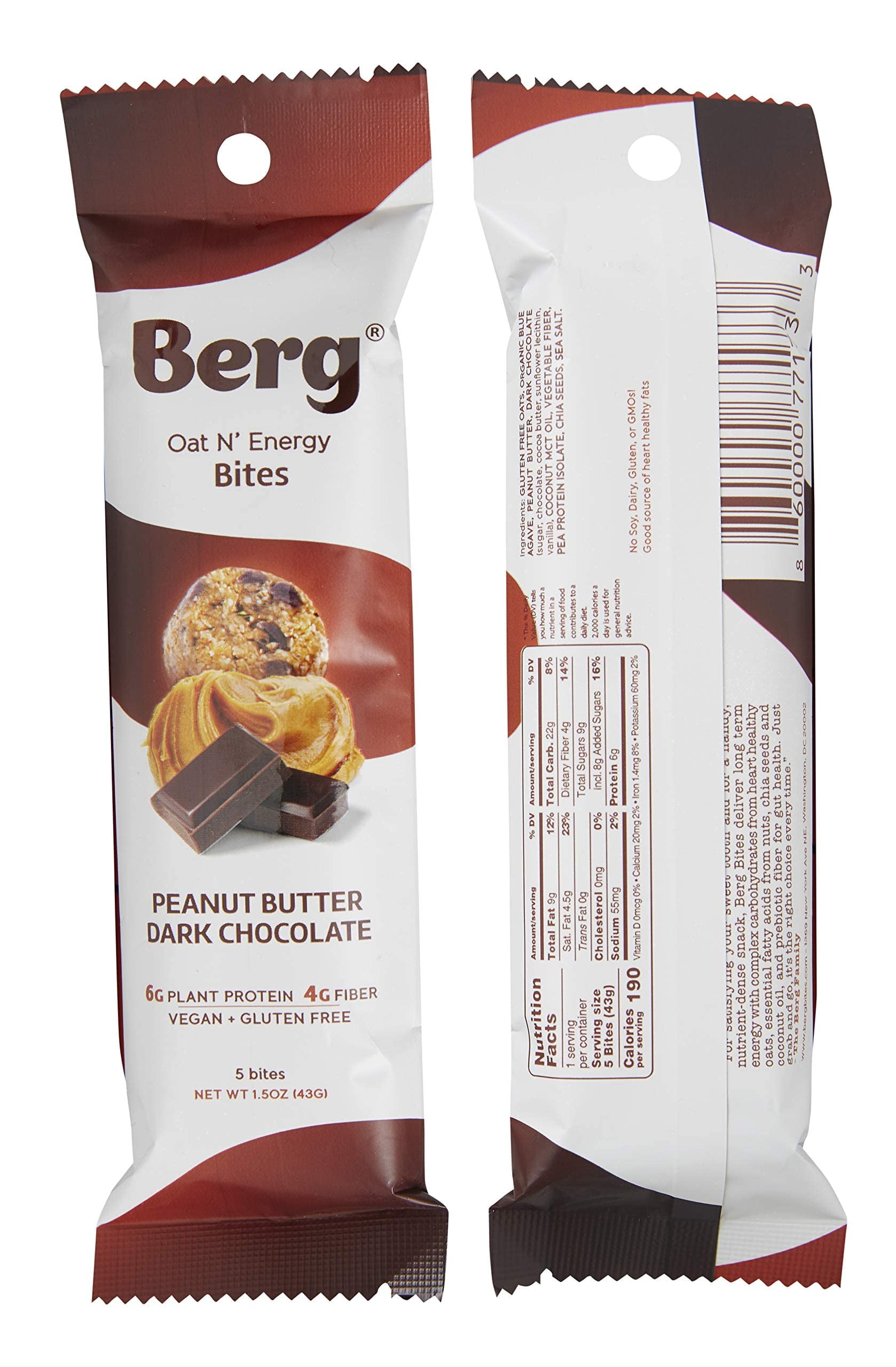 Berg Oat N' Energy TSF6 Bites - Non-GMO, Gluten Free, Dairy Free, Soy ...