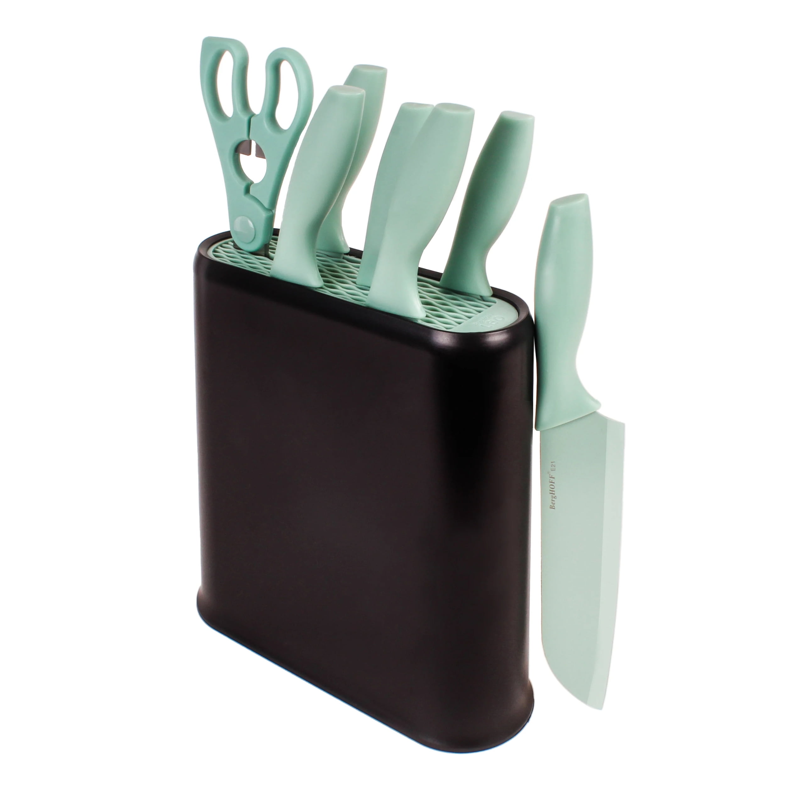 BergHOFF 8Pc PP Knife Set with Universal Black Knife Block, Mint ...