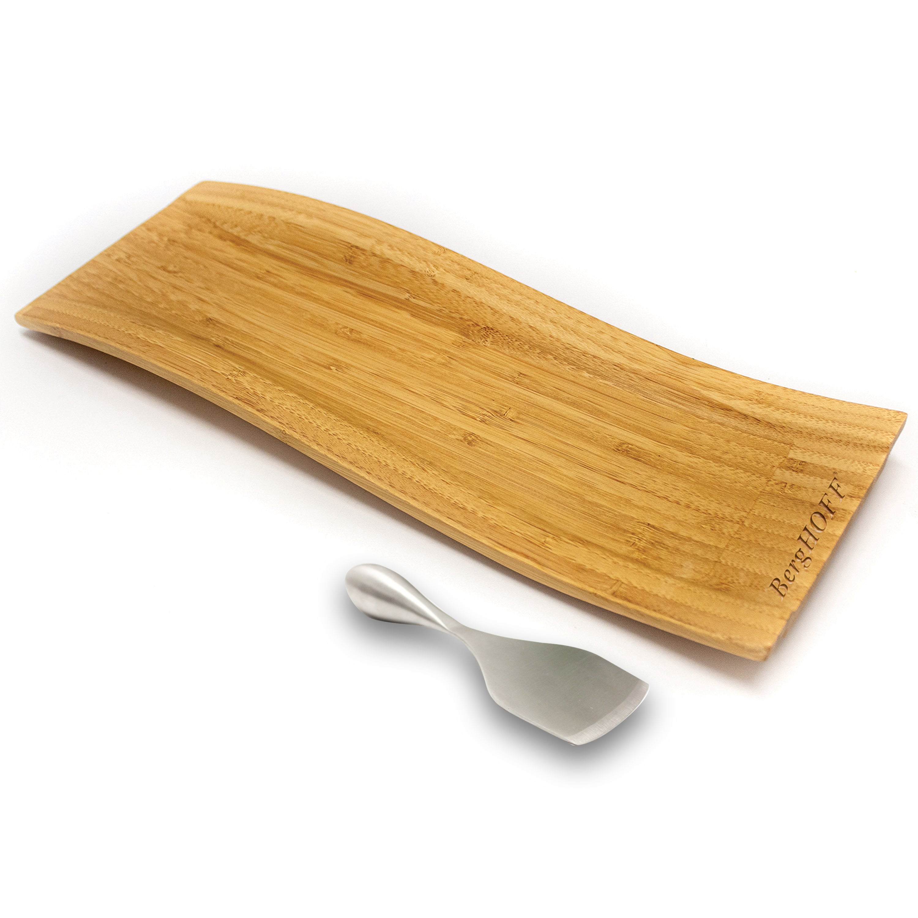 BergHOFF Bamboo 2Pc Wavy Board & Aaron Probyn Cheese Knife Set ...