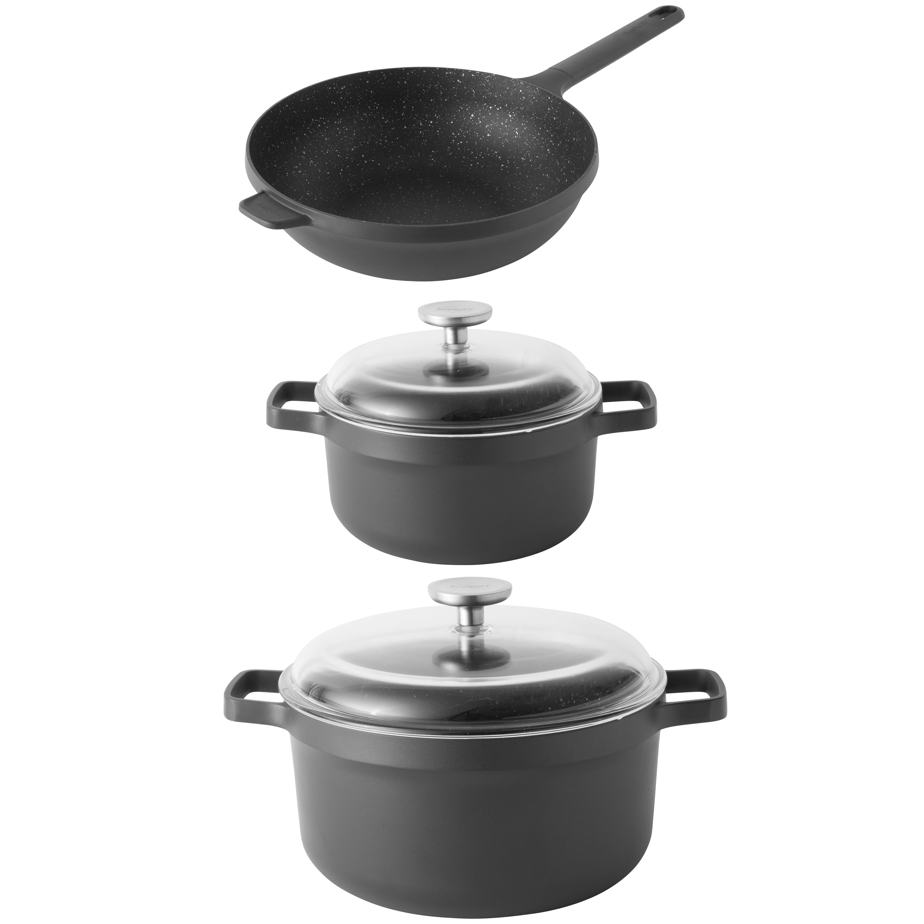 BergHOFF Gem Non-stick Cast Aluminum 5Pc Cookware Set: Casserole, Open ...