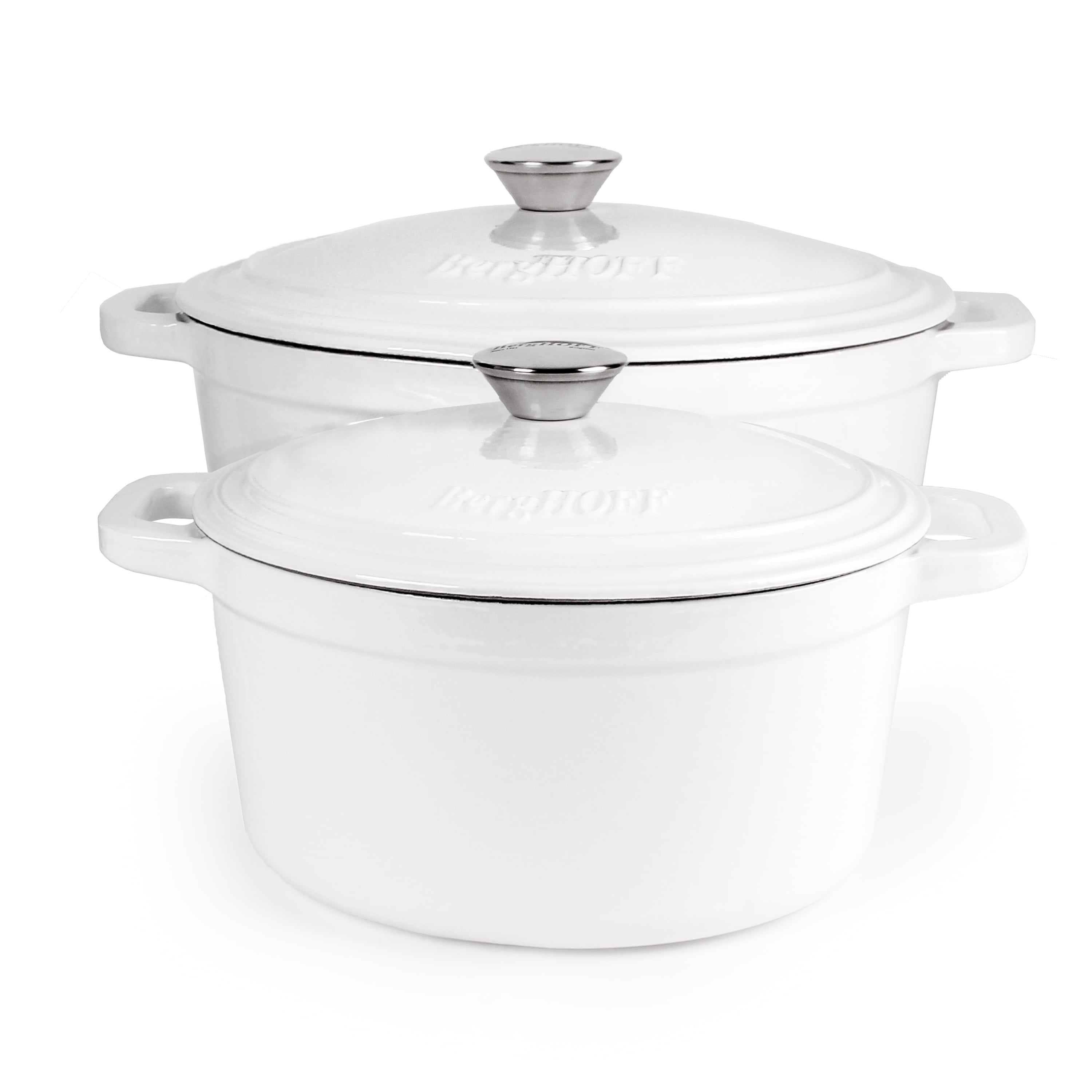 BergHOFF Neo 4pc Cast Iron Cookware Set, 3qt. & 7qt., White - Walmart.com