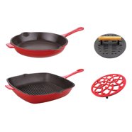 BergHOFF Neo 10Pc Enamel Cast Iron Pots, Pans & Dutch Cooking Set, Blue ...