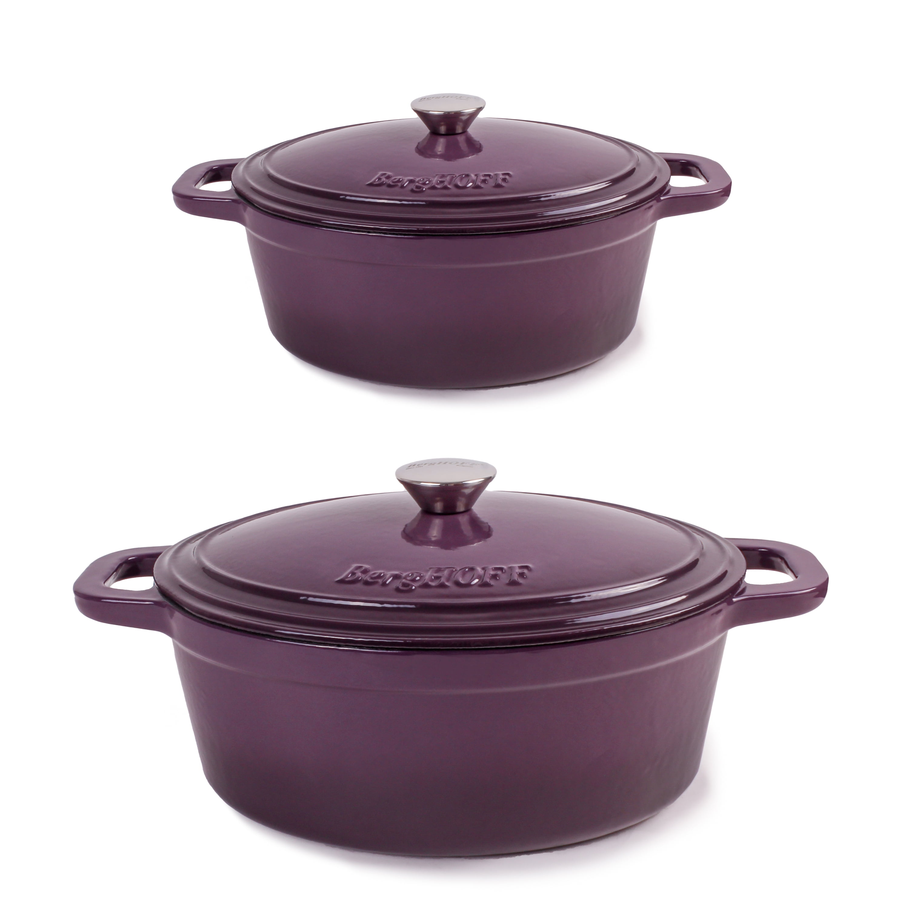 BergHOFF Neo 4pc Cast Iron Cookware Set, 5qt. & 8qt., Purple - Walmart ...